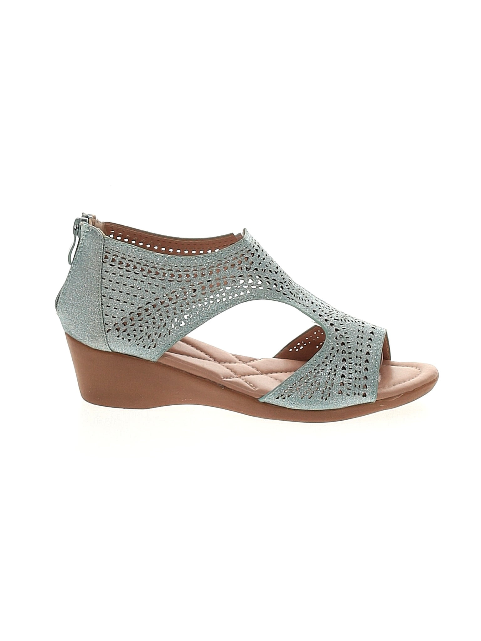 Bolaro by Summer Rio Solid Gray Teal Wedges Size 8 - 65% off | thredUP