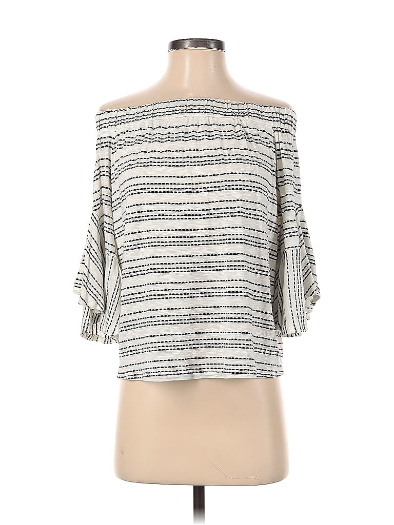Pebble and Stone White 3/4 Sleeve Blouse Size S - 71% off | ThredUp