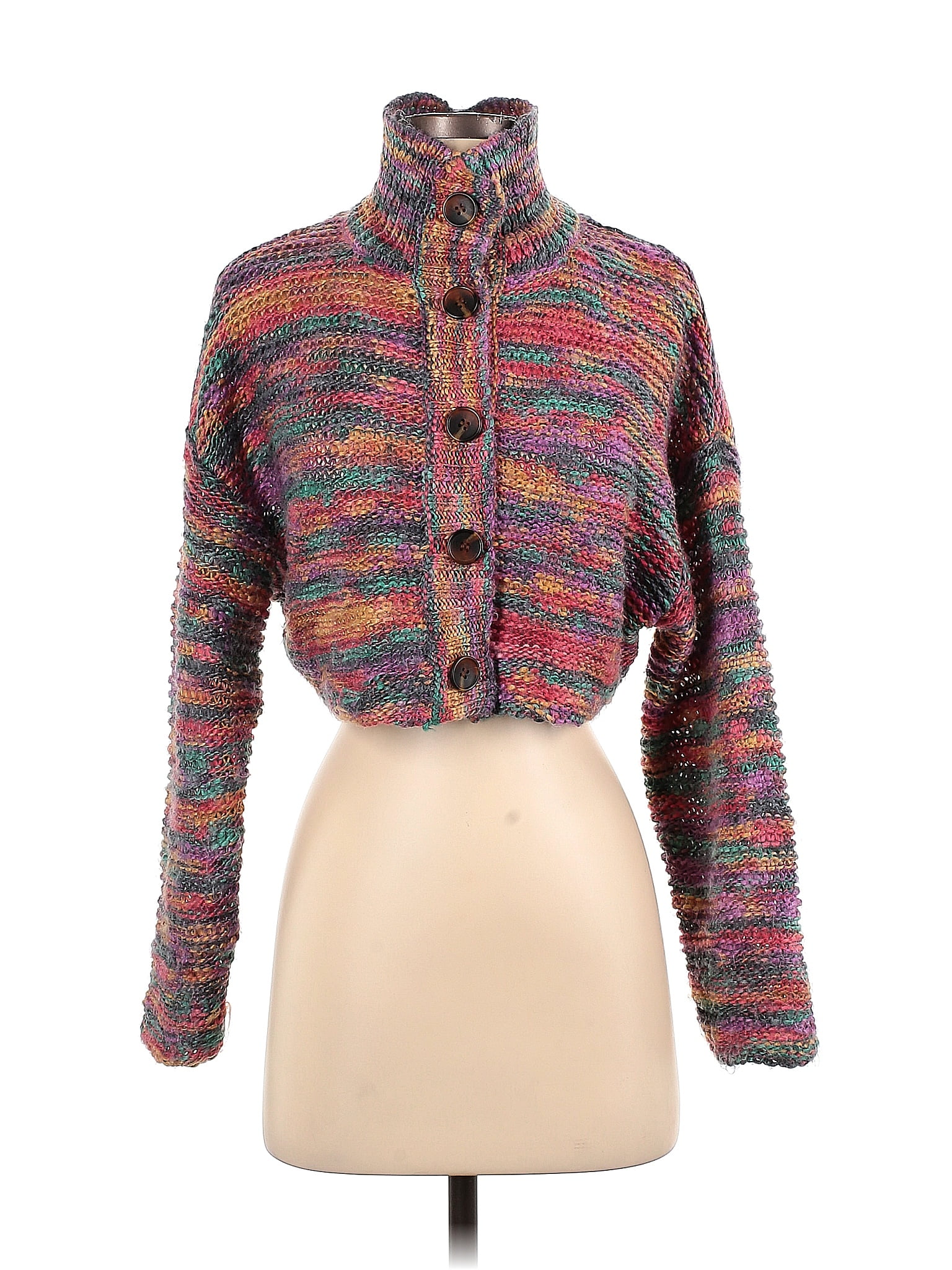 BDG Color Block Marled Multi Color Purple Cardigan Size S - 56% off ...