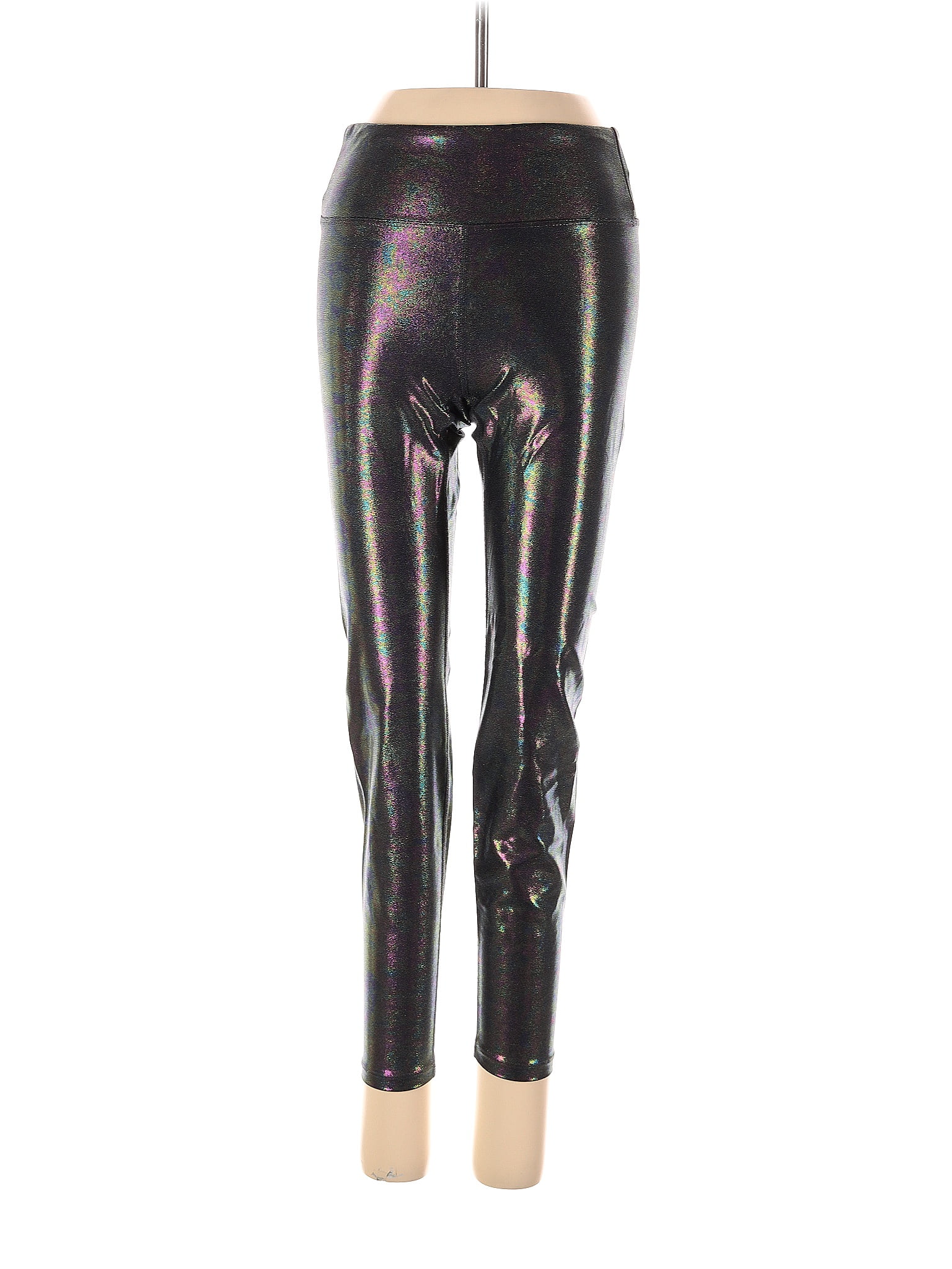 HEROINE SPORT Solid Black Silver Faux Leather Pants Size S - 71% off ...