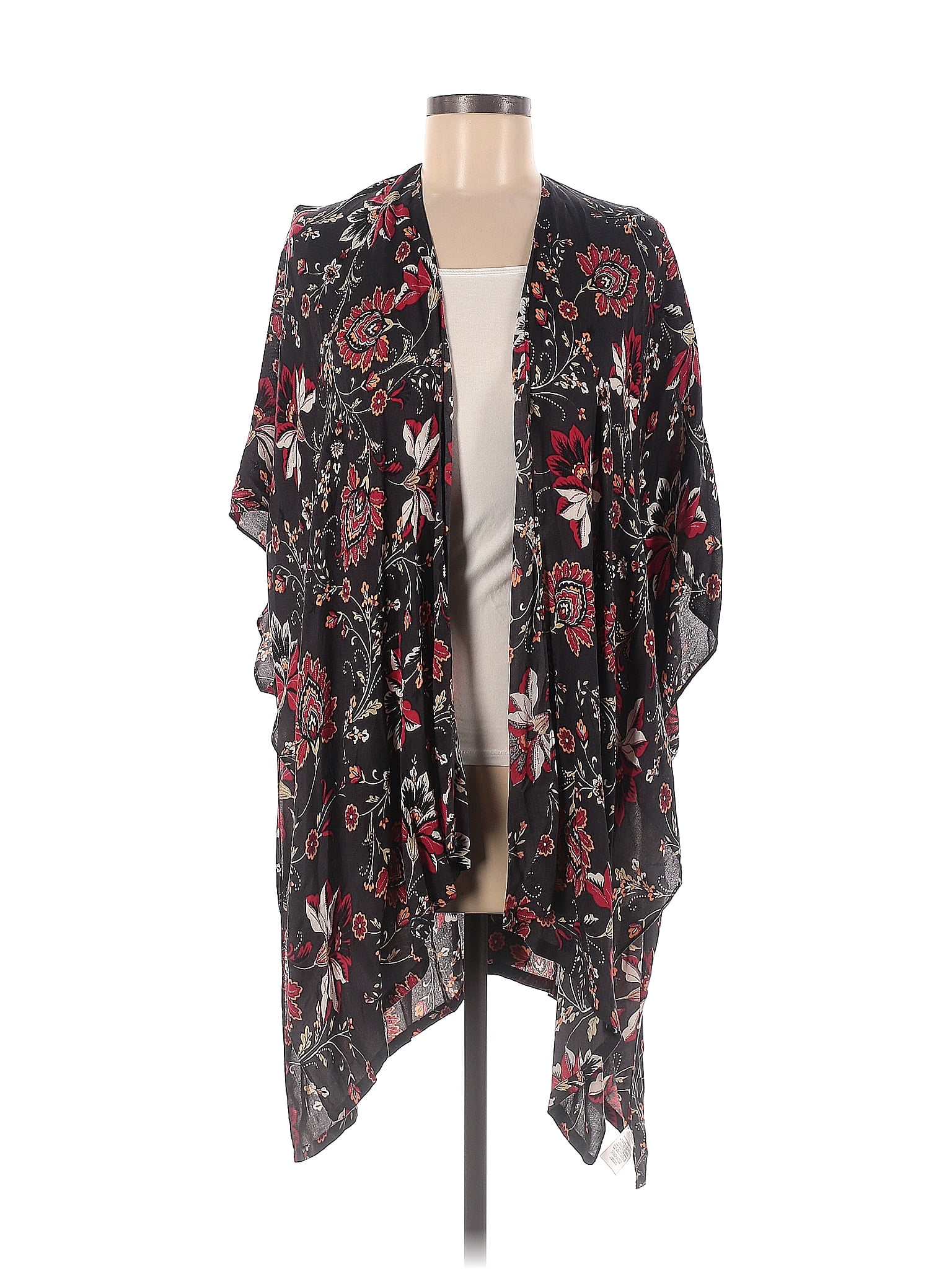Ann Taylor Loft Outlet 100 Rayon Black Kimono One Size 51 Off Thredup