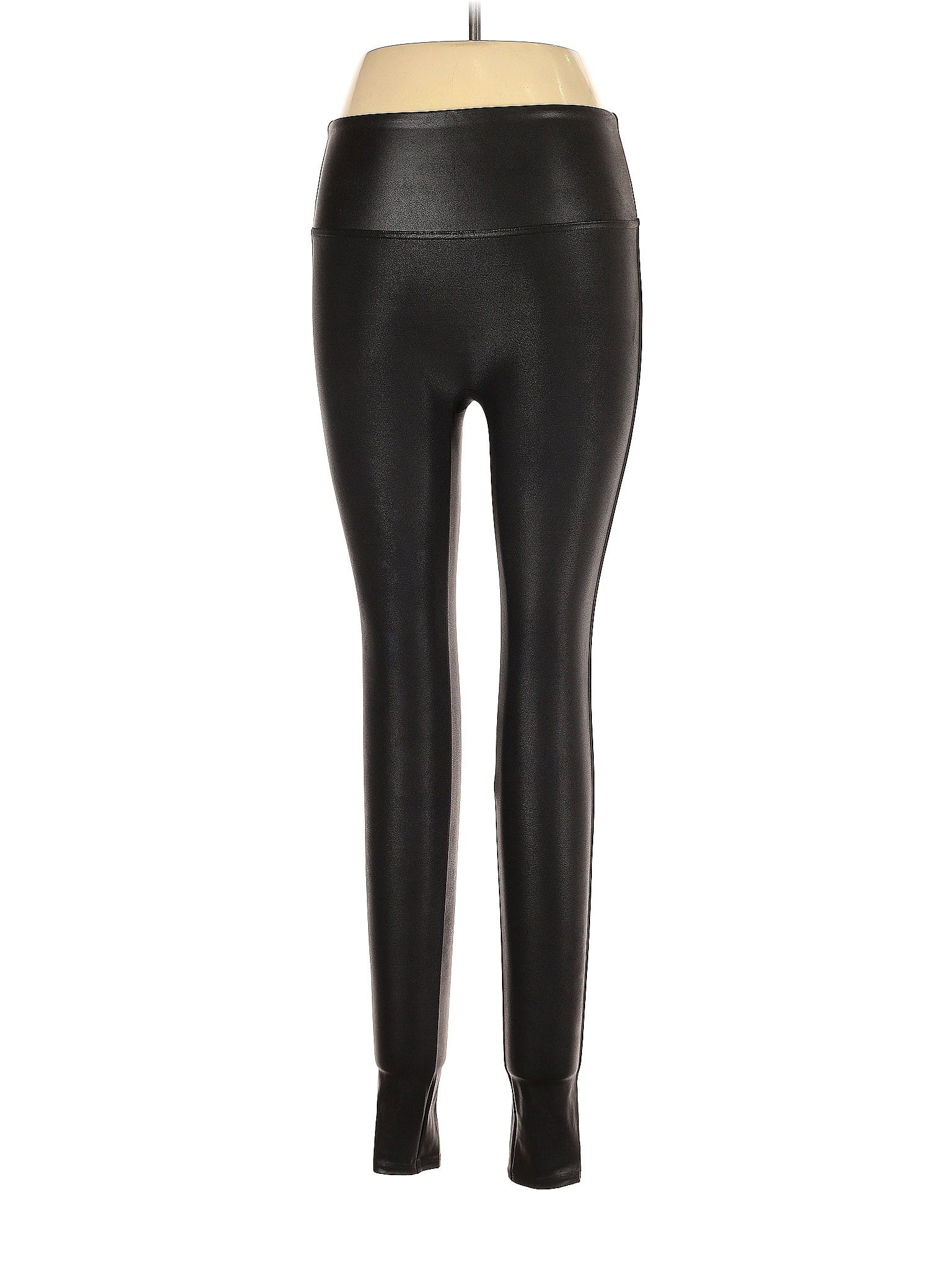 SPANX Solid Black Faux Leather Pants Size M - 49% off | thredUP