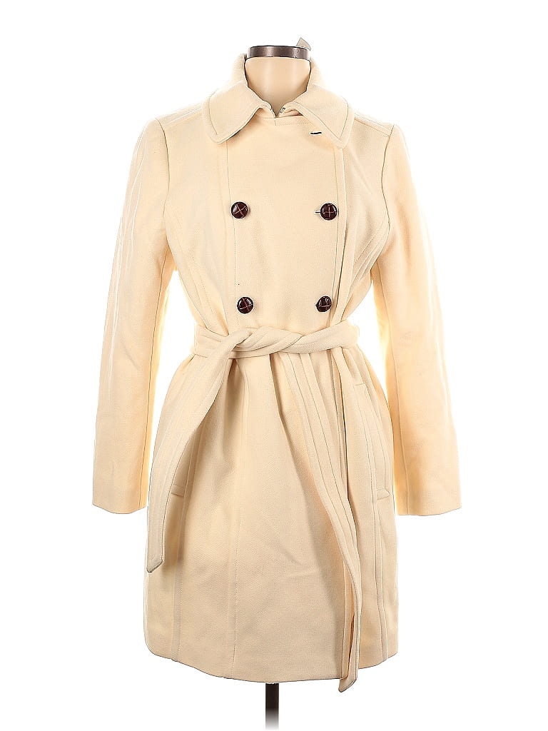 Express Solid White Ivory Wool Coat Size L - 70% off | thredUP