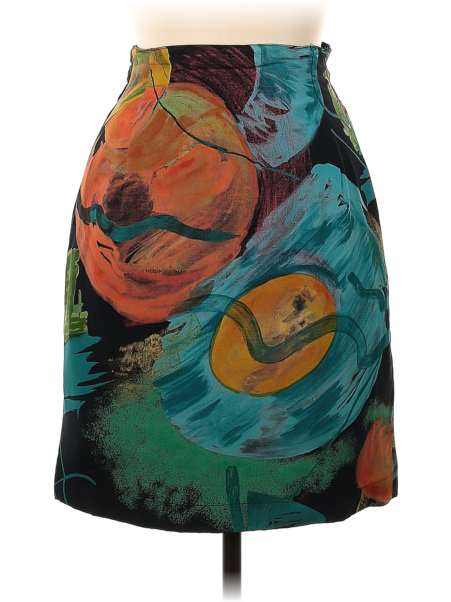 Platinum By Dorothy Schoelen Multi Color Teal Casual Skirt Size 12 51