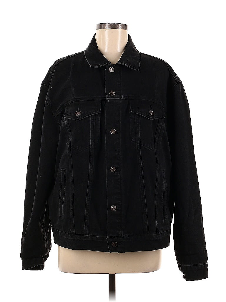 Assorted Brands Solid Black Denim Jacket Size M 56 Off Thredup