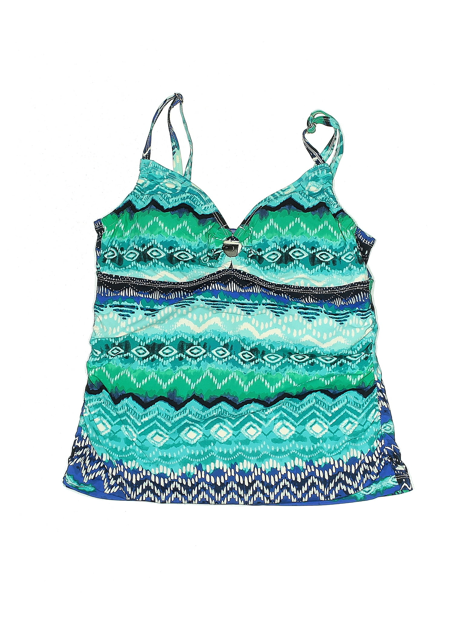 Island Escape Multi Color Blue Swimsuit Top Size 12 30 Off Thredup