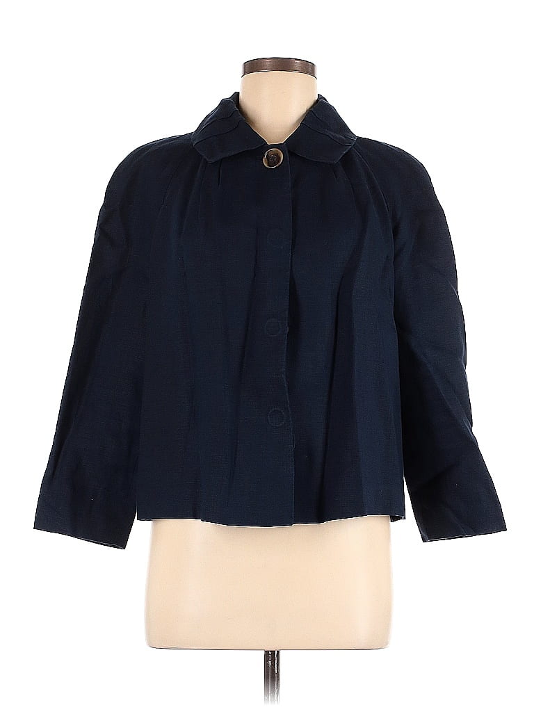 AK Anne Klein 100% Linen Solid Blue Jacket Size 6 - 70% off | thredUP