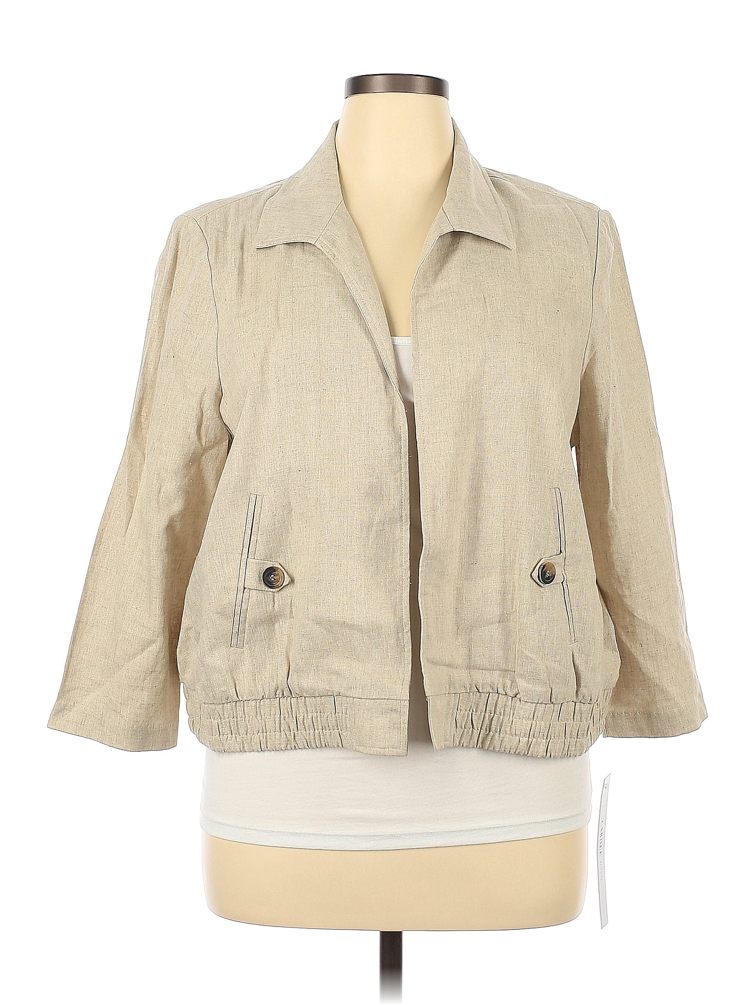 Carole Wren Solid Tan Jacket Size XL - 65% off | ThredUp