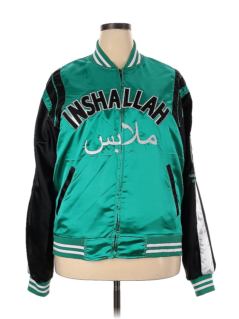 Assorted Brands Graphic Green Jacket Size 2X (Plus) - 53% off | thredUP