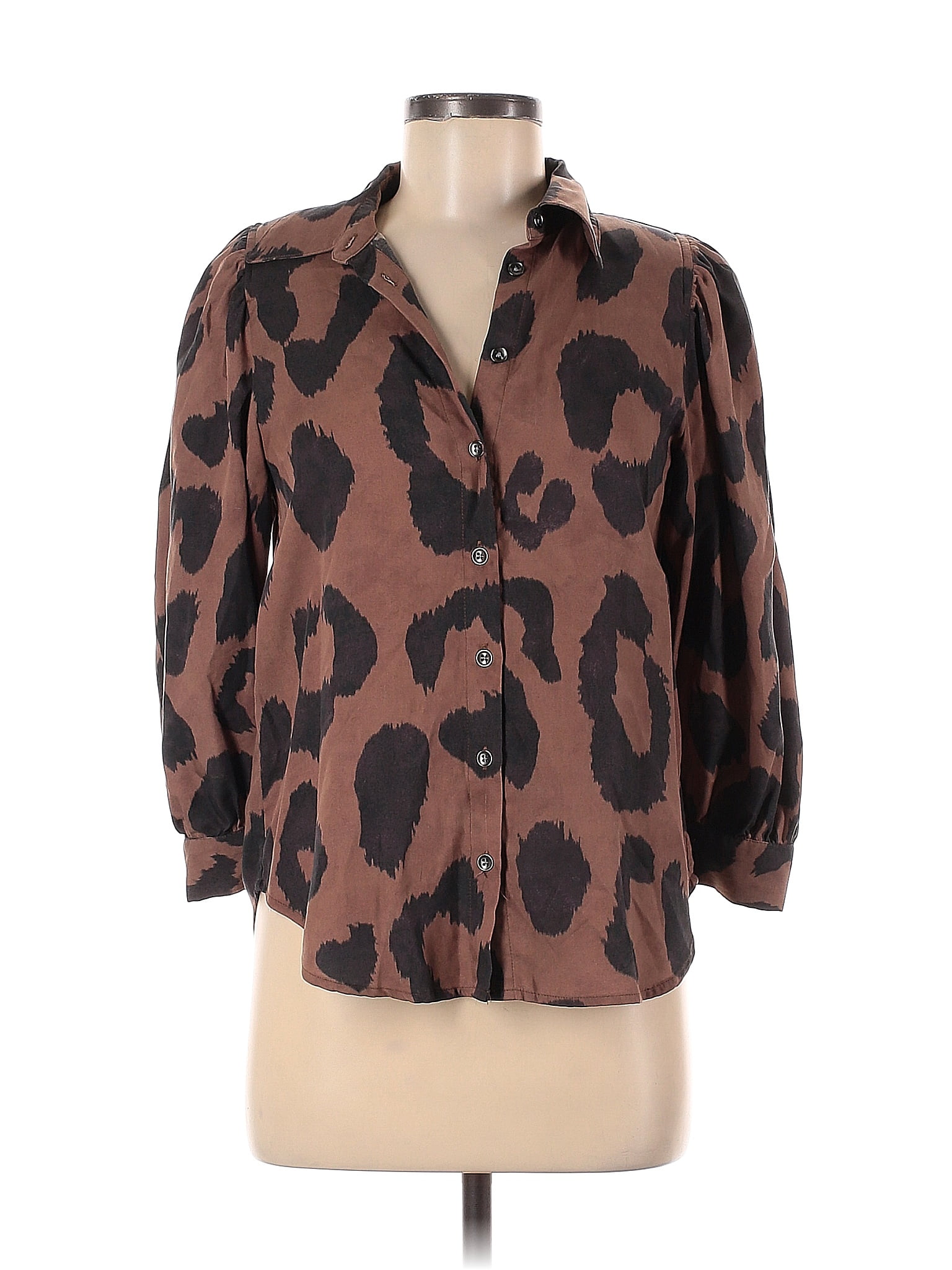 Pistola 100 Lyocell Brown Long Sleeve Blouse Size Xs 78 Off Thredup