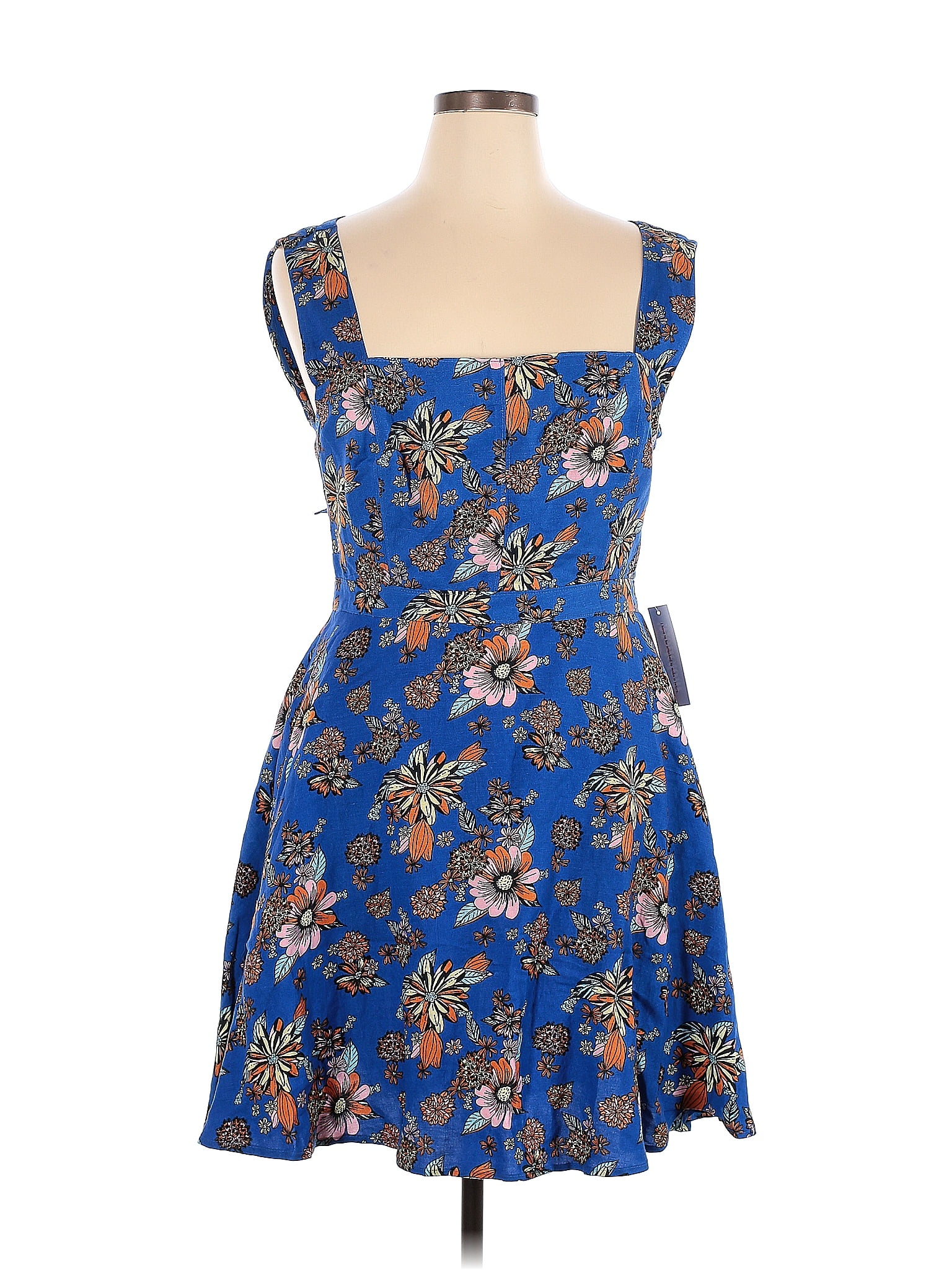 ModCloth Floral Blue Casual Dress Size 14 - 59% off | thredUP