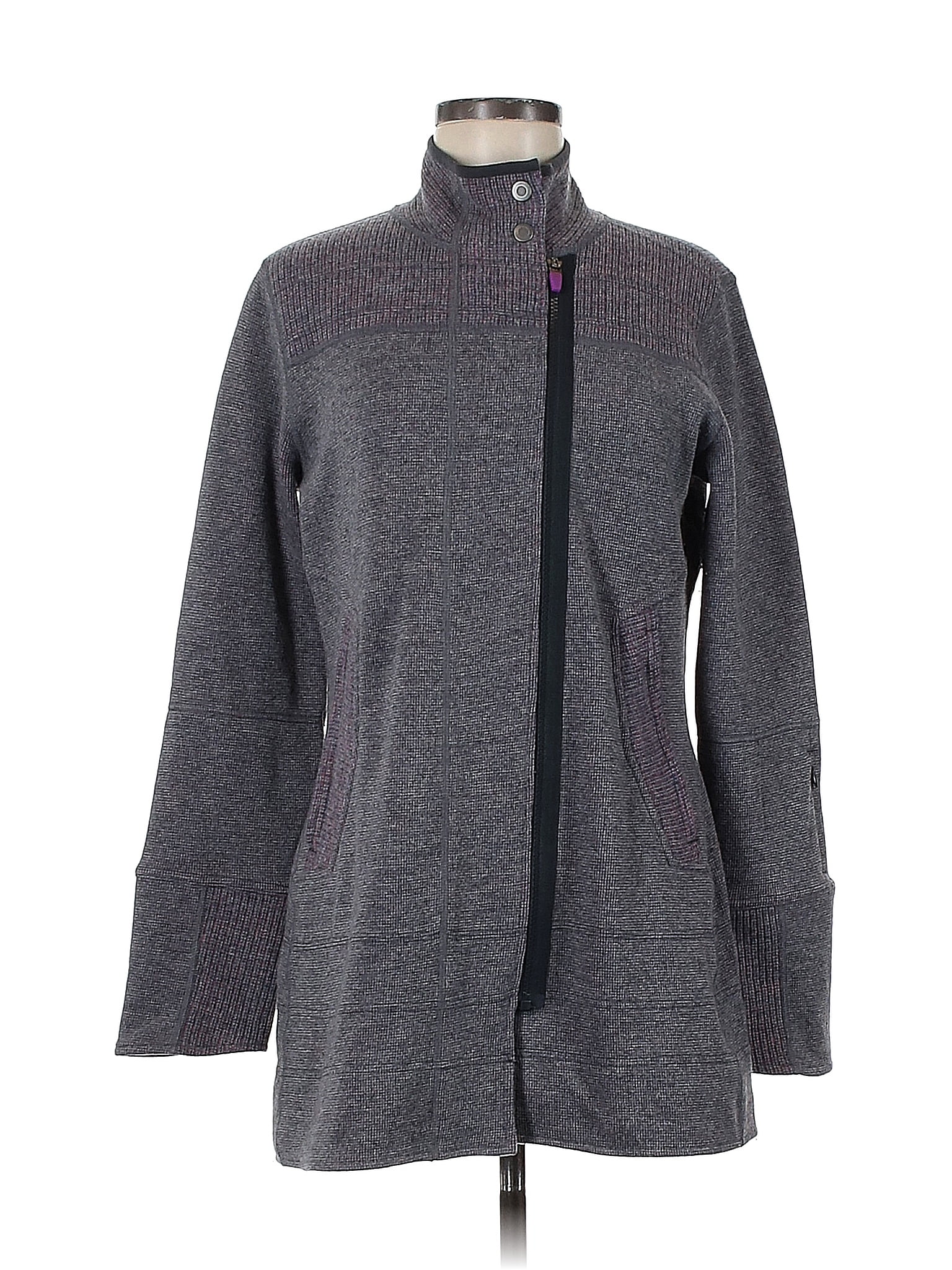 Title Nine Solid Chevron-herringbone Purple Gray Track Jacket Size M ...