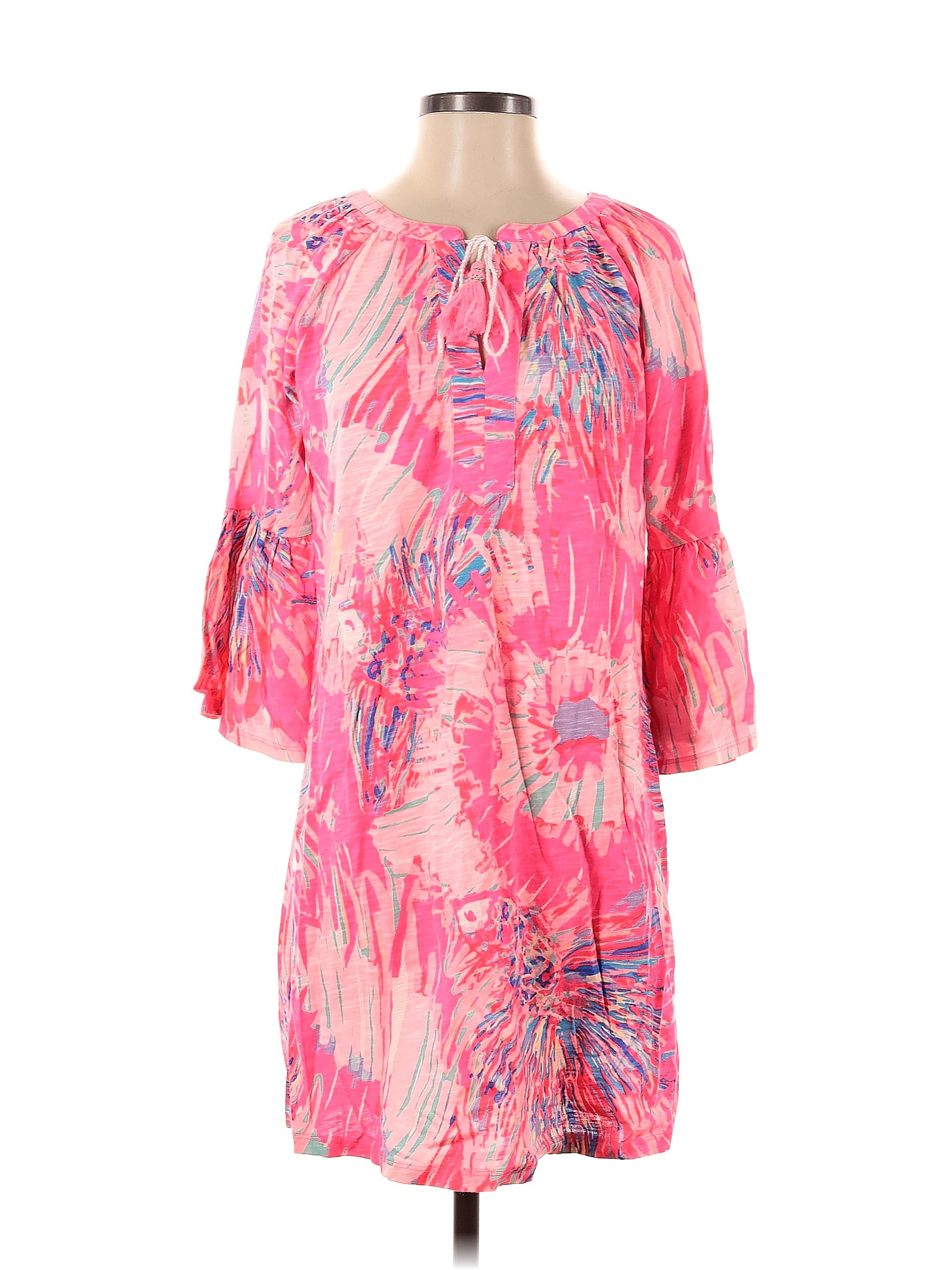 Lilly Pulitzer Tropical Multi Color Pink Casual Dress Size S 64 Off