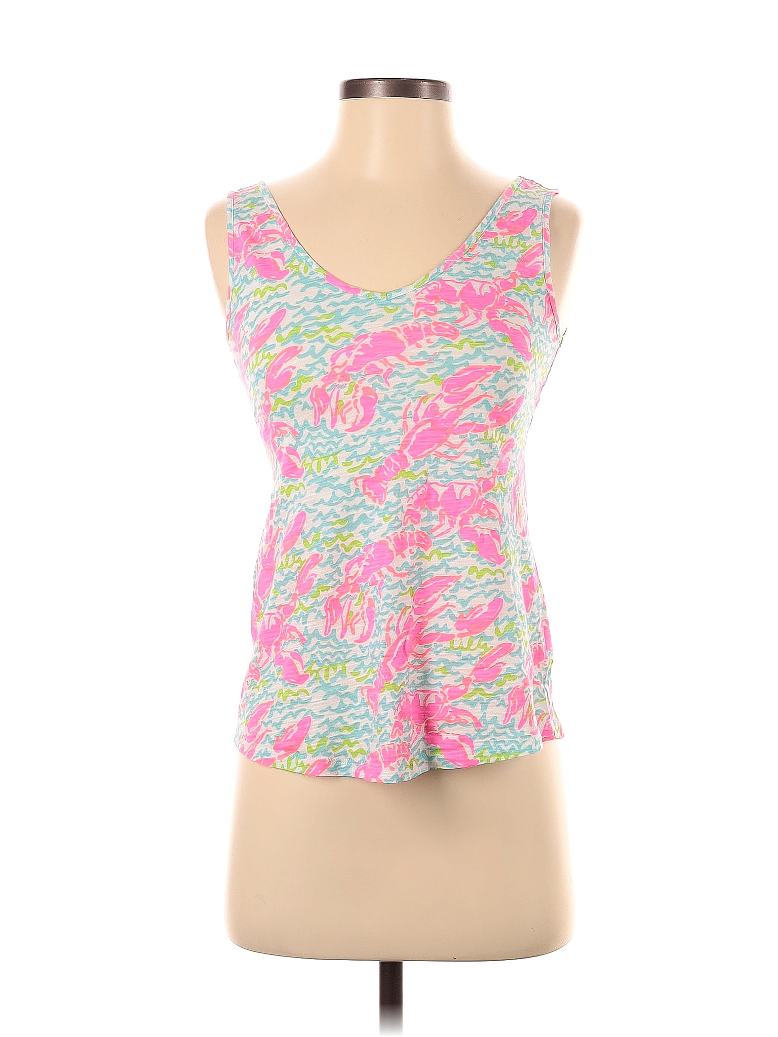 Lilly Pulitzer 100 Cotton Multi Color Pink Tank Top Size Xxs 64 Off