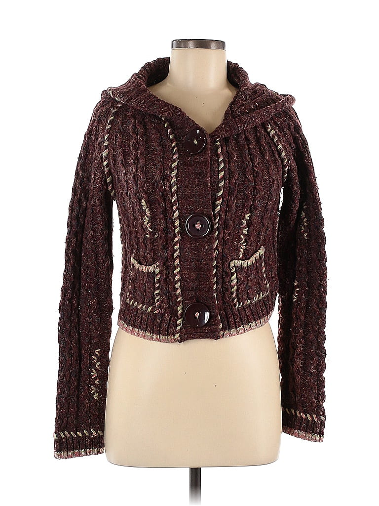 Free People Color Block Brown Cardigan Size M - 62% off | ThredUp