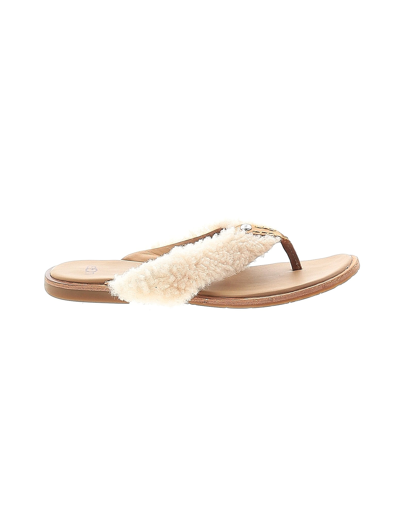 Ugg Solid Ivory Flip Flops Size 7 1/2 - 66% off | thredUP