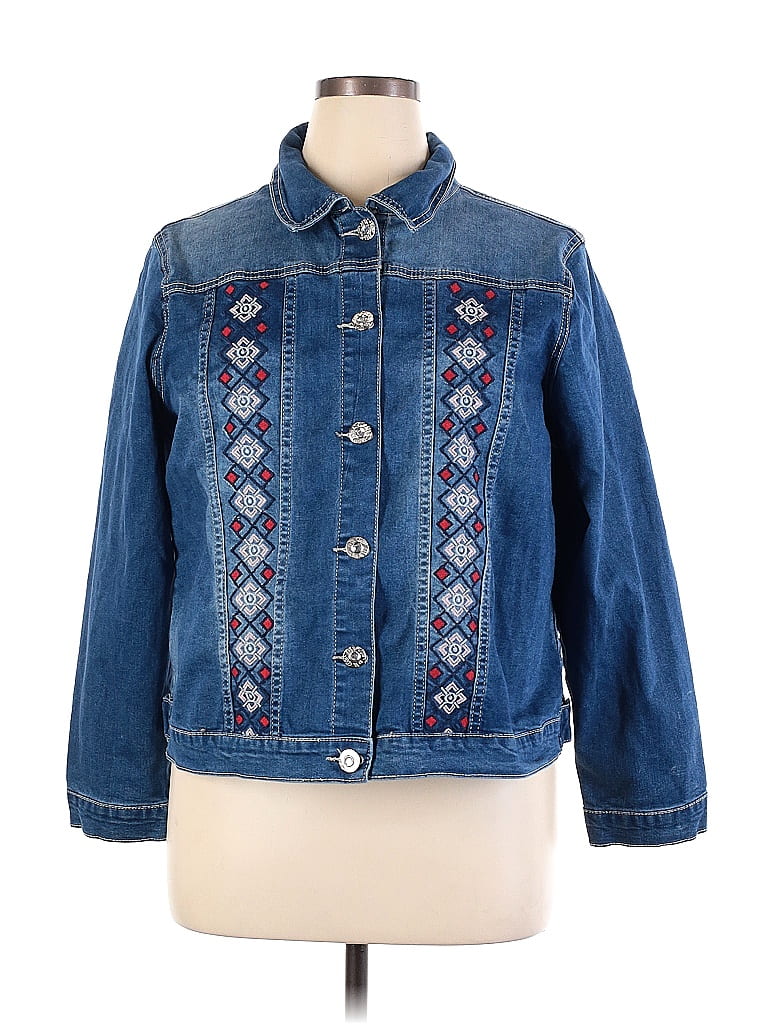 DKIN Blue Denim Jacket Size 1X (Plus) - 34% off | thredUP