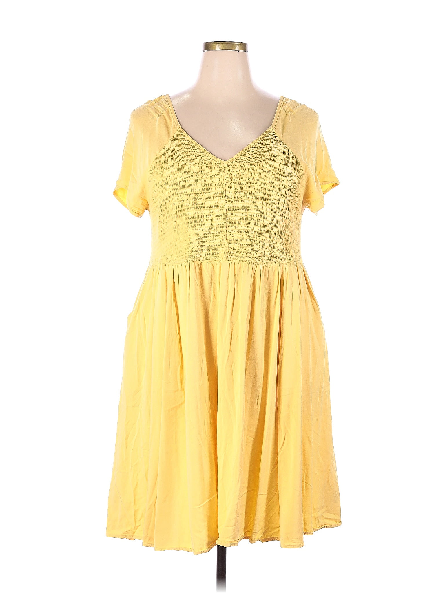 Torrid Solid Yellow Casual Dress Size 4X Plus (4) (Plus) - 60% off ...