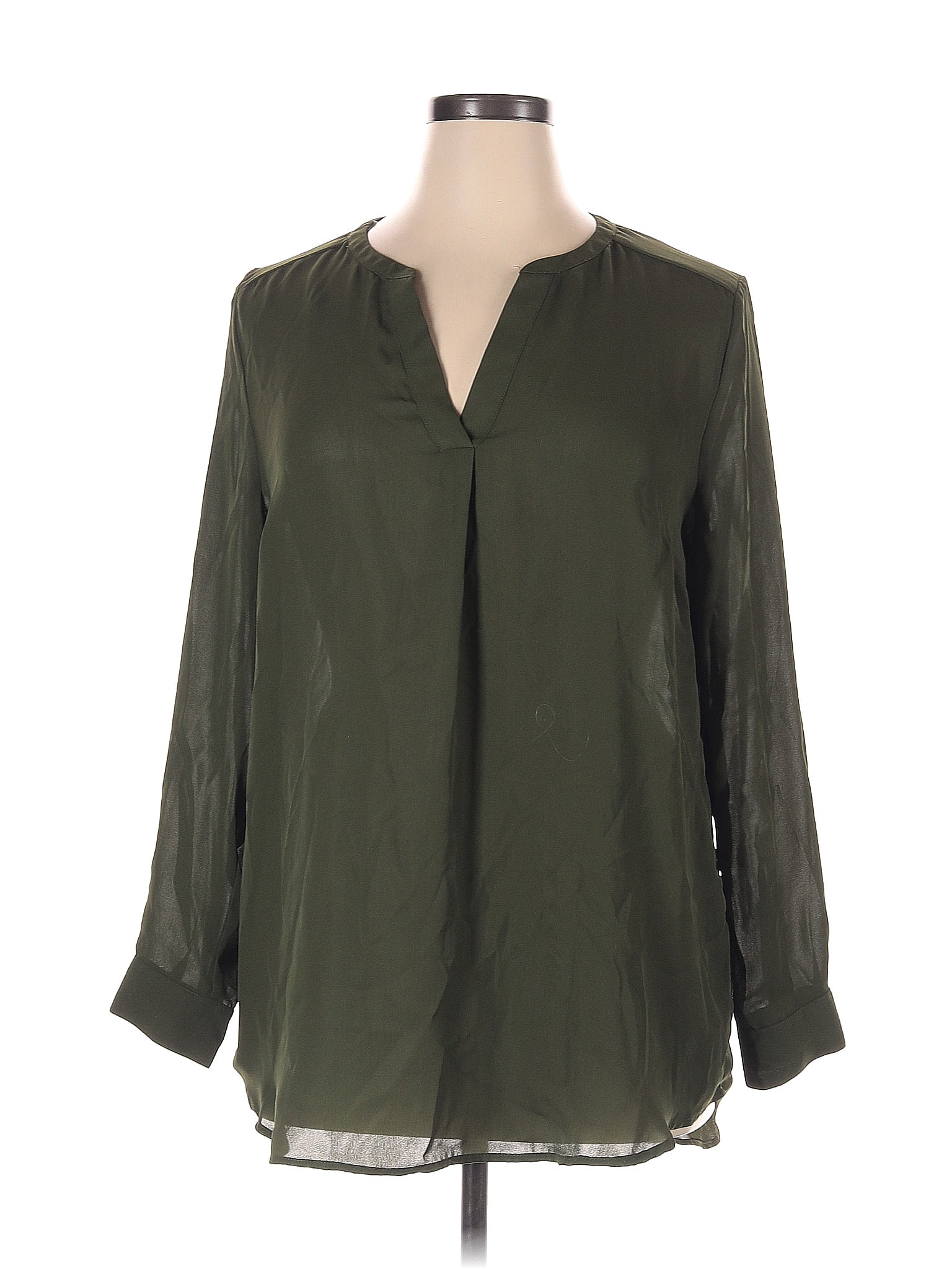 Covington 100% Polyester Green Long Sleeve Blouse Size XL - 58% off ...