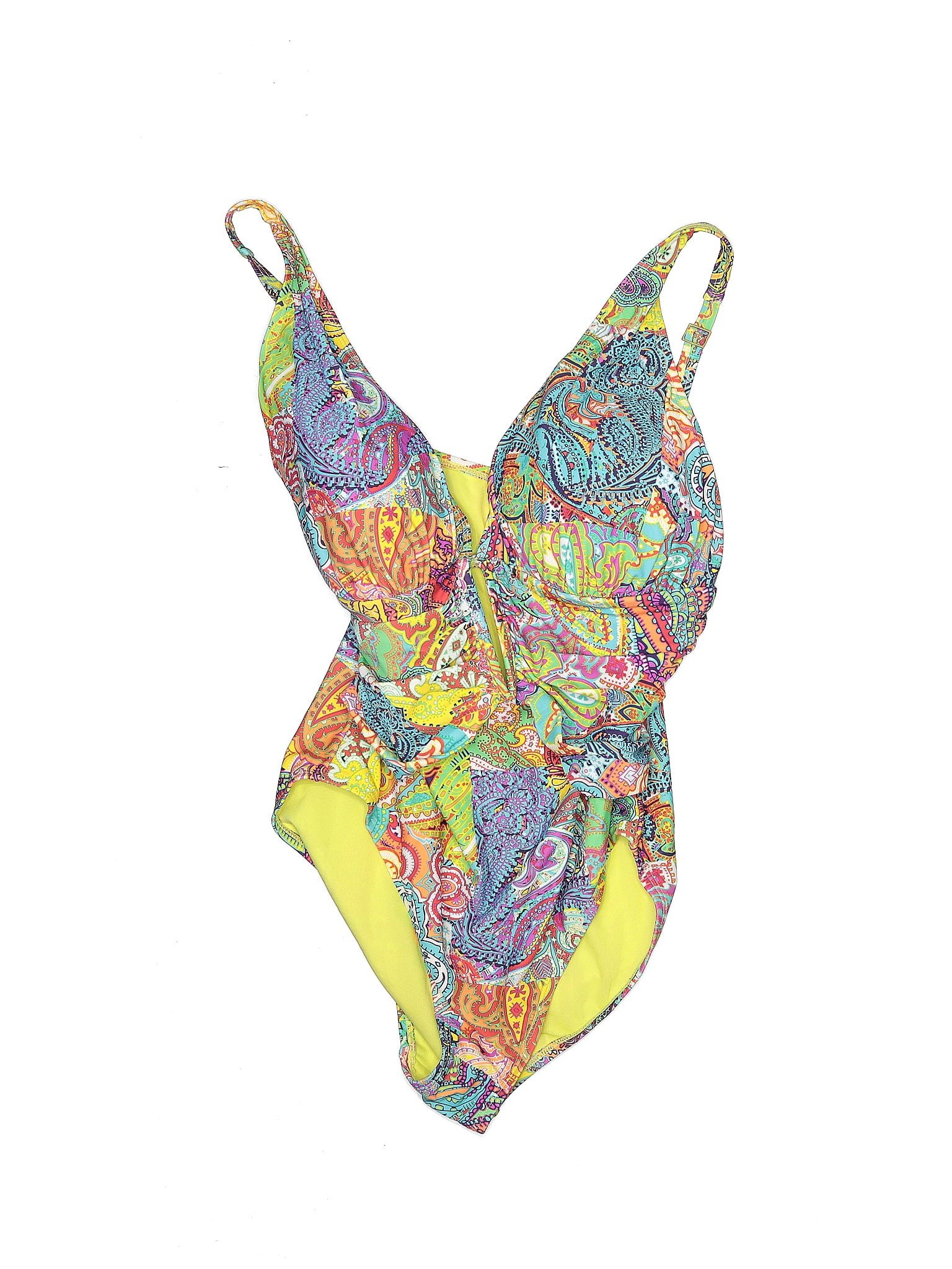Bleu Rod Beattie Multi Color Yellow One Piece Swimsuit Size 10 - 64% ...