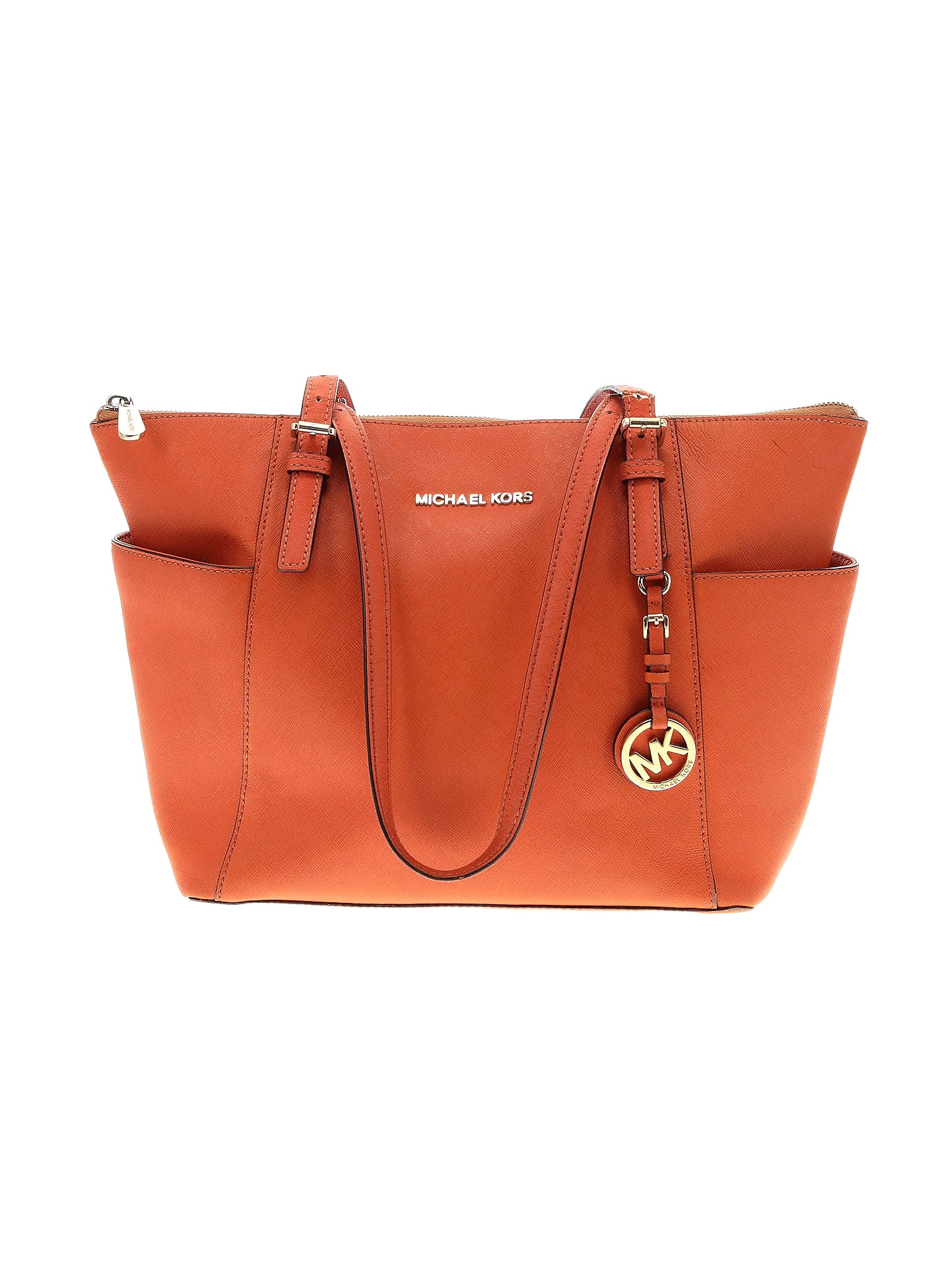 MICHAEL Michael Kors Solid Burnt Orange Orange Leather Tote One Size ...