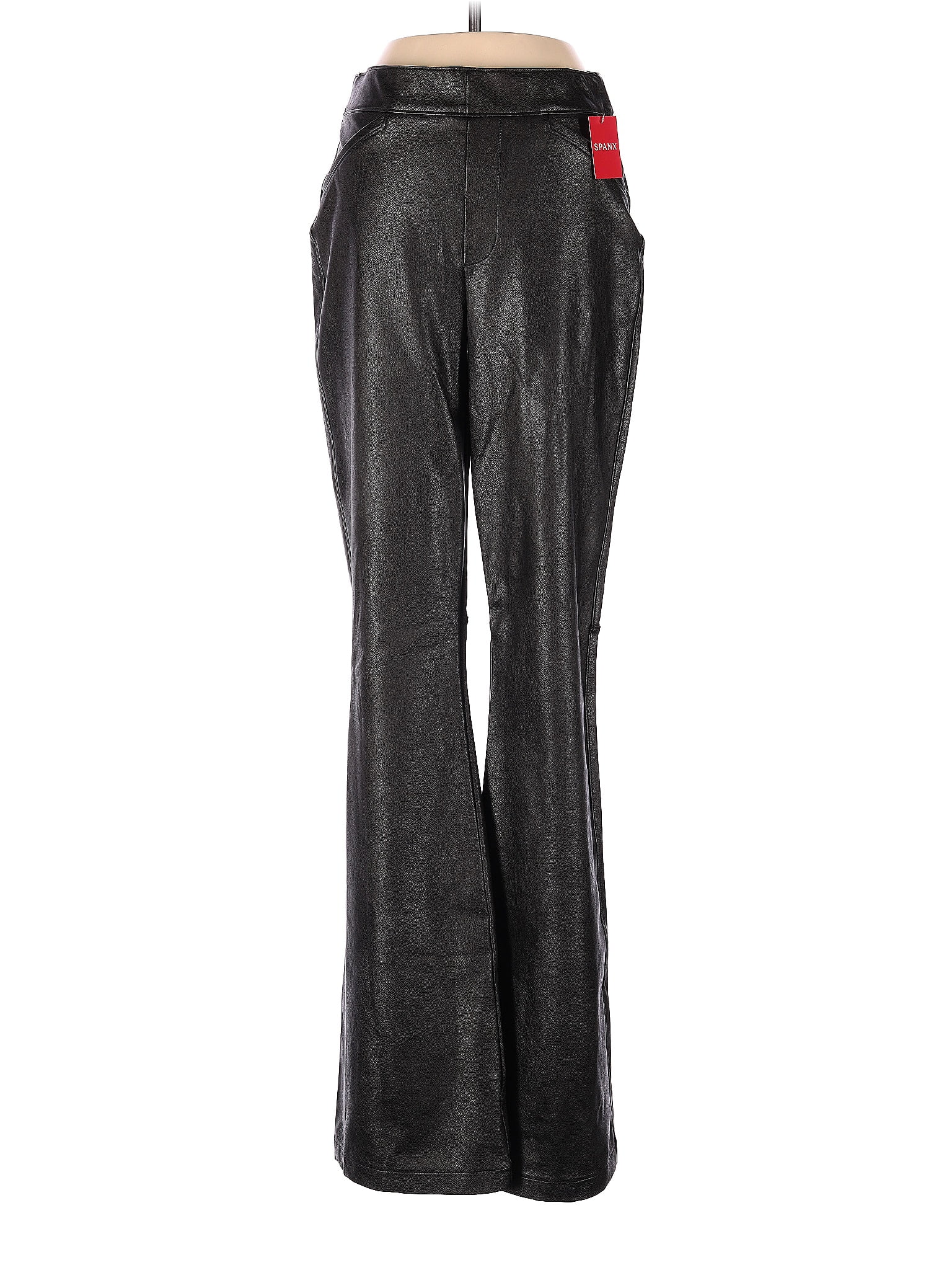 SPANX 100% Polyurethane Solid Black Faux Leather Pants Size S - 55% off ...