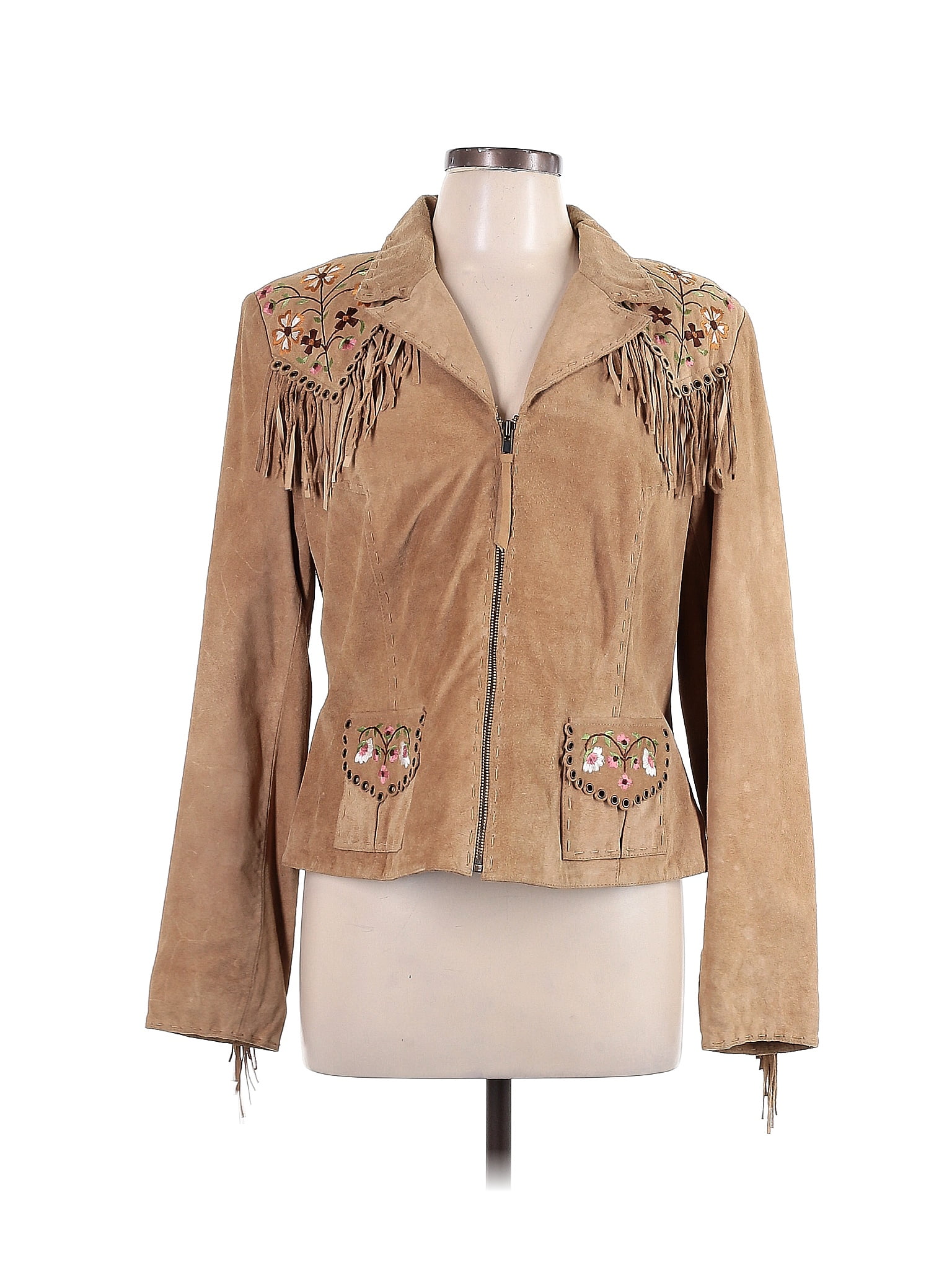 Double D Ranch 100% Leather Tan Leather Jacket Size L - 77% off | ThredUp