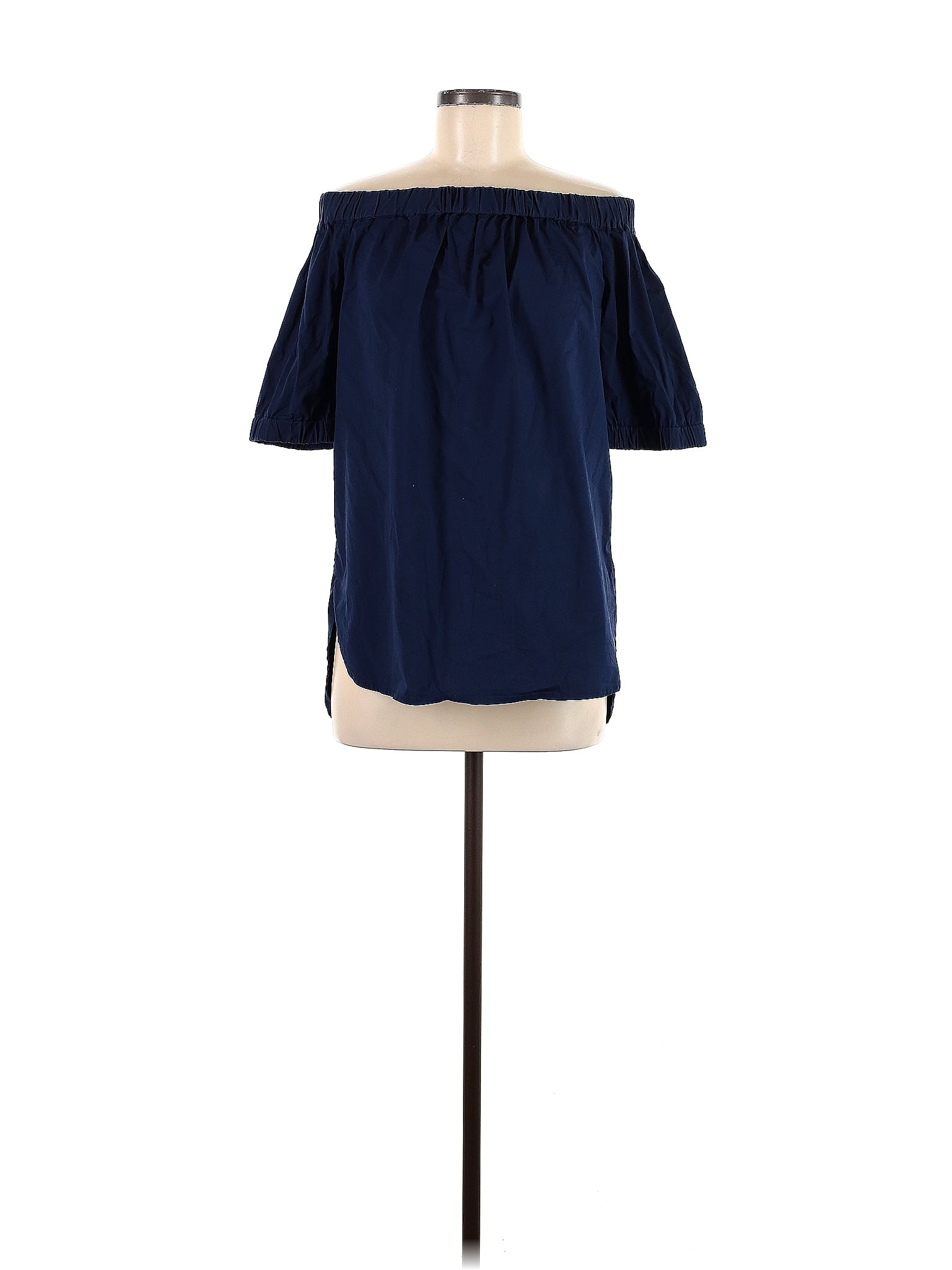 Michael Michael Kors Solid Navy Blue Long Sleeve Blouse Size M 69