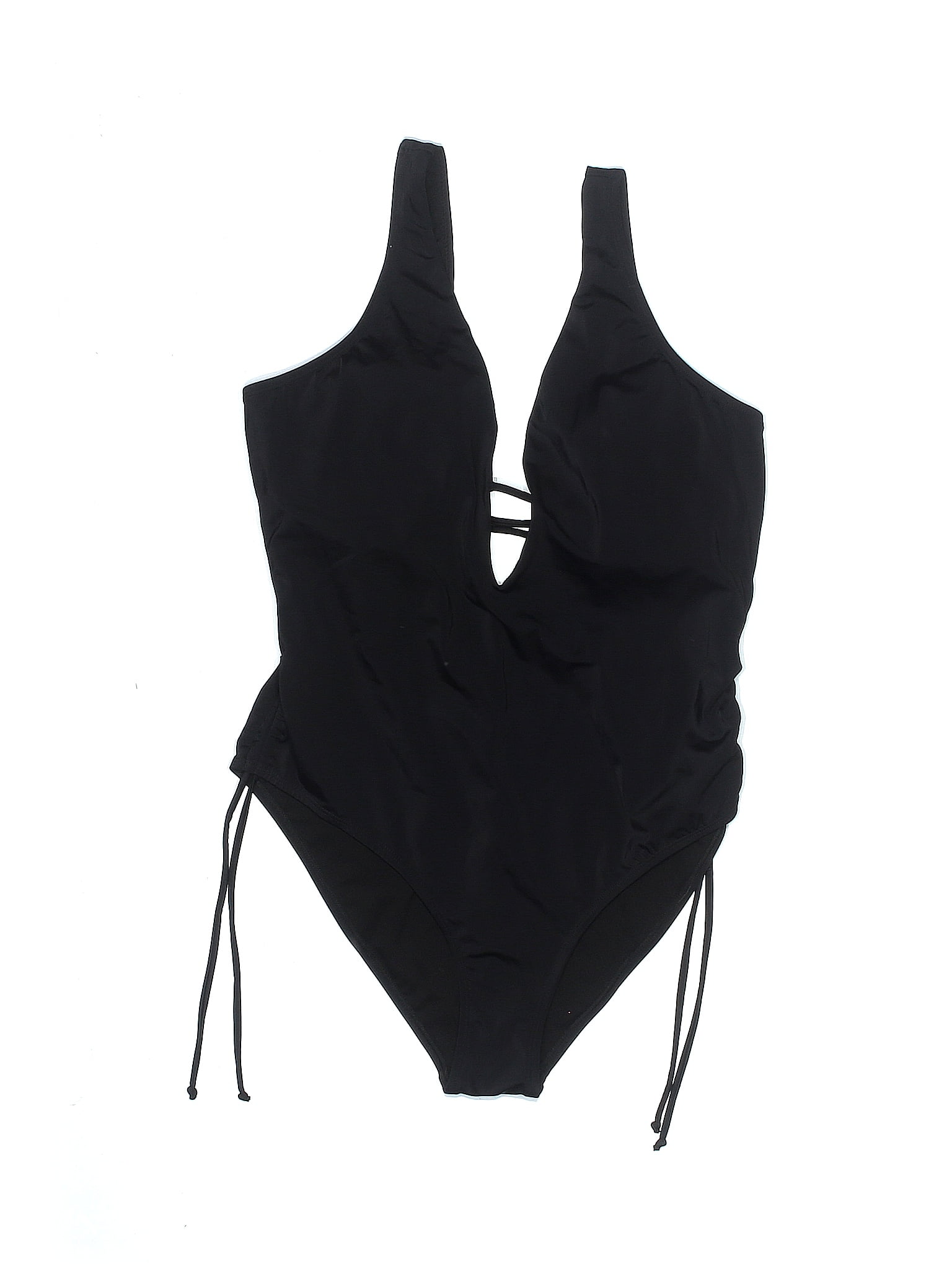 Swimsuits For All Solid Black One Piece Swimsuit Size 16 47 Off