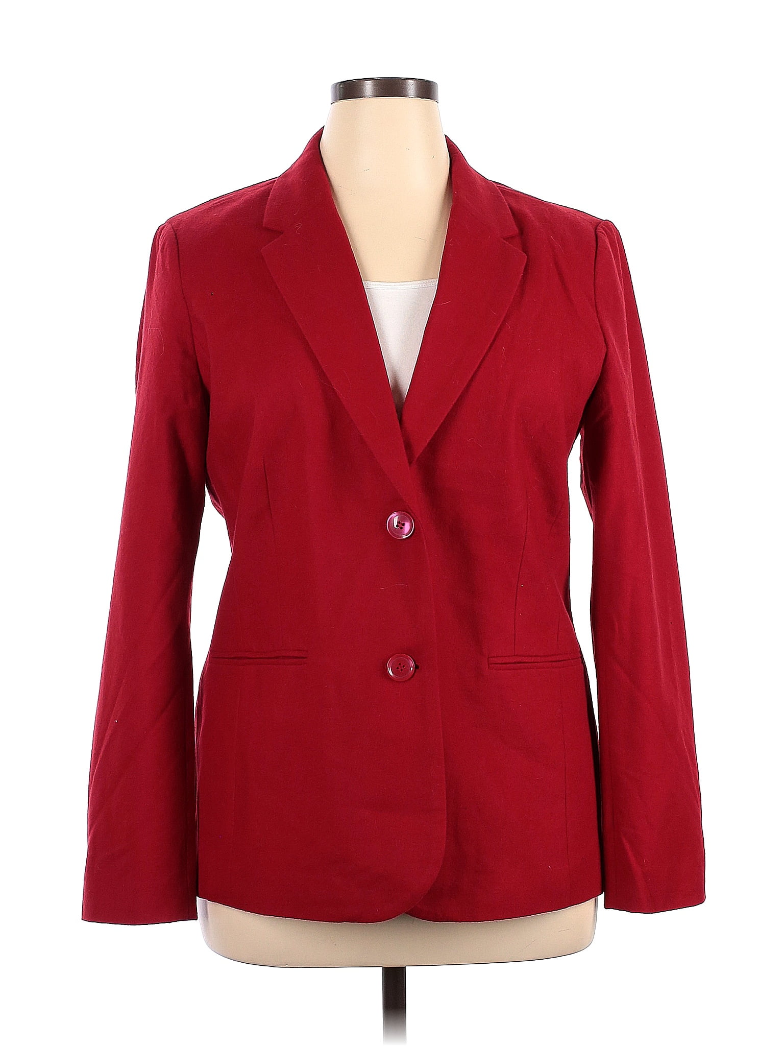 Chadwicks Solid Red Wool Blazer Size 14 - 61% off | thredUP