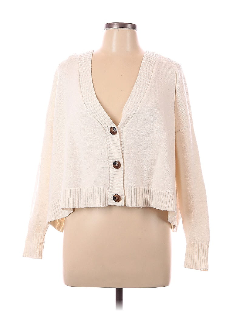 Wild Fable Color Block Solid Ivory Cardigan Size L - 37% off | thredUP