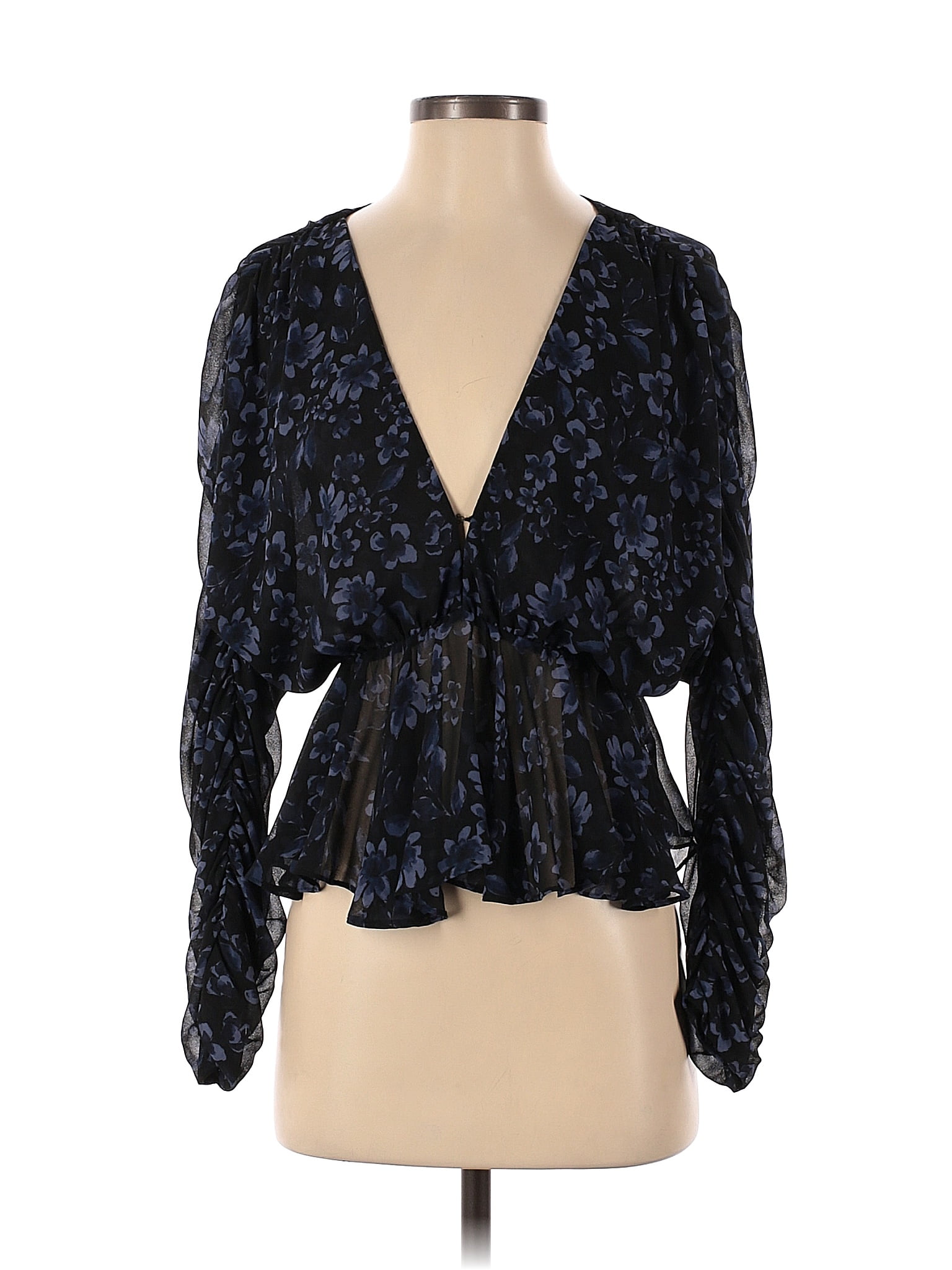 MISA Los Angeles 100% Polyester Floral Black Kesara Top Size M - 68% ...