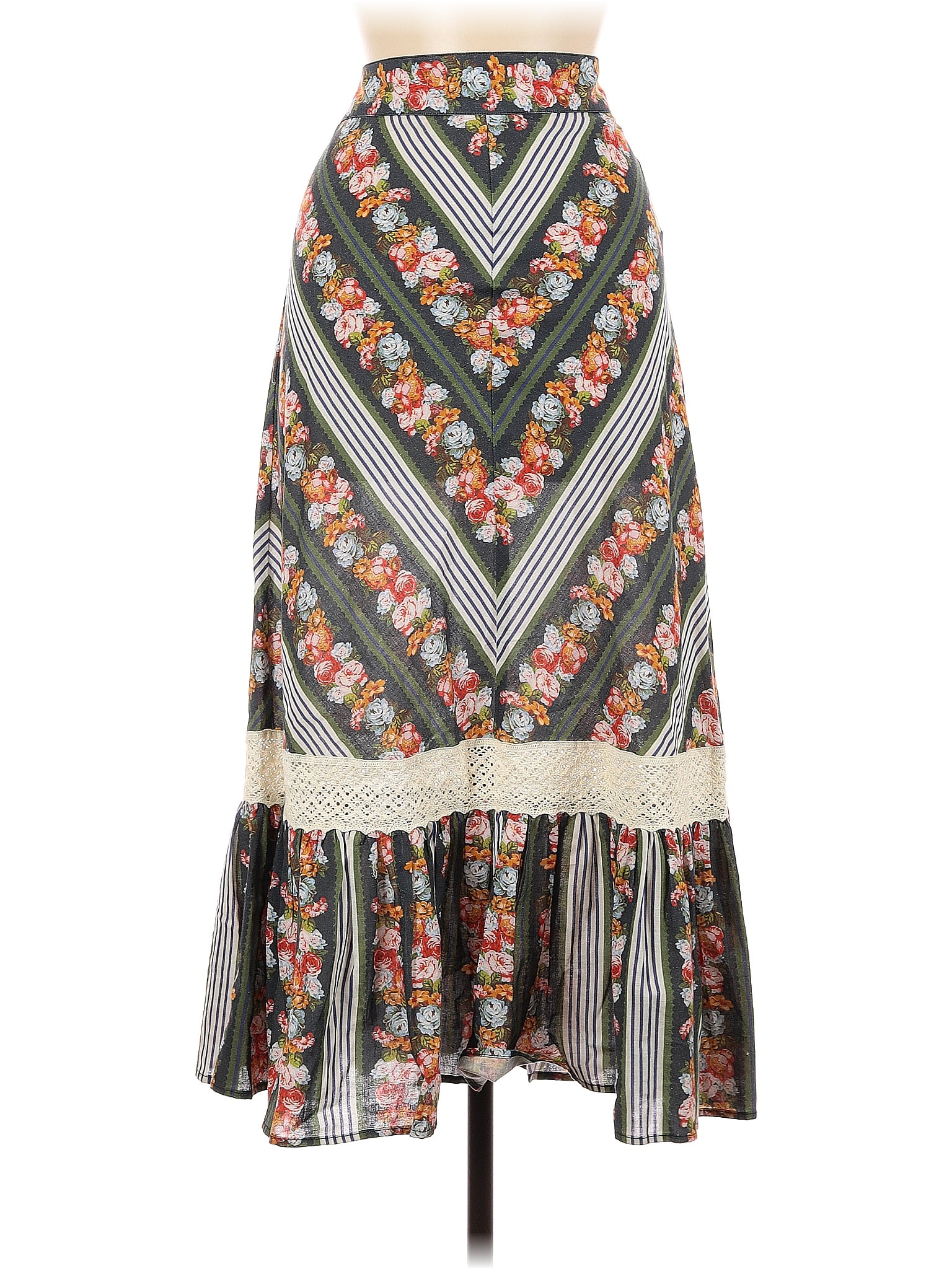 Manoush 100% Cotton Floral Multi Color Gray Casual Skirt Size 38 (EU ...