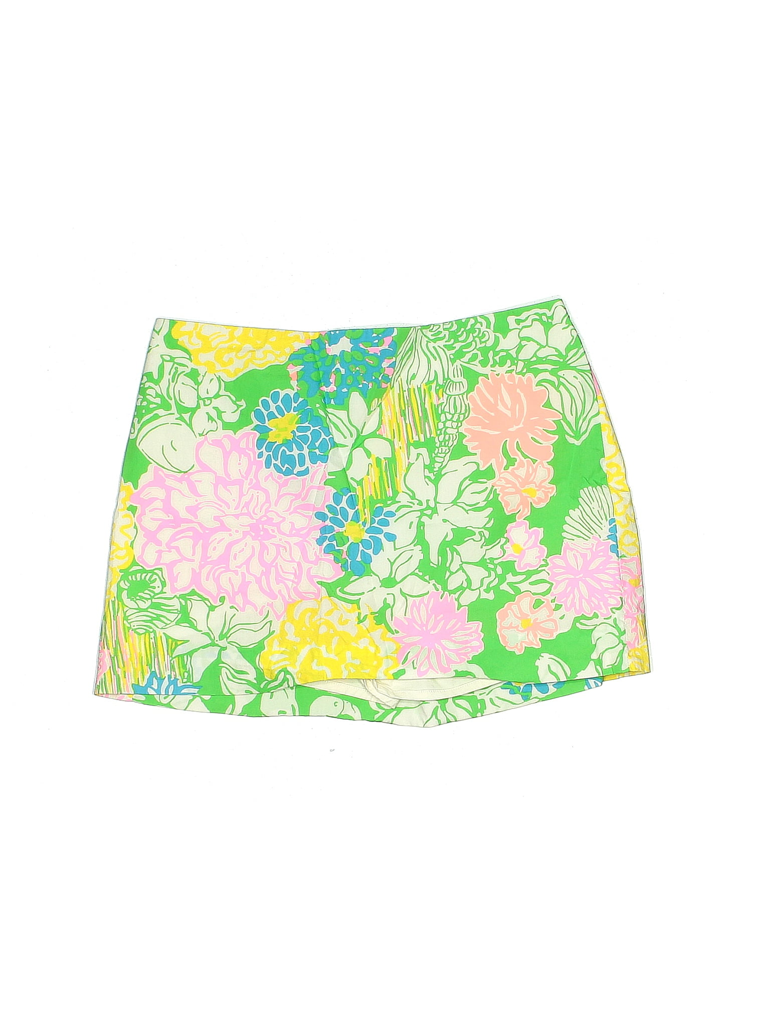 Lilly Pulitzer 100 Cotton Floral Green Skirt Size 12 63 Off Thredup