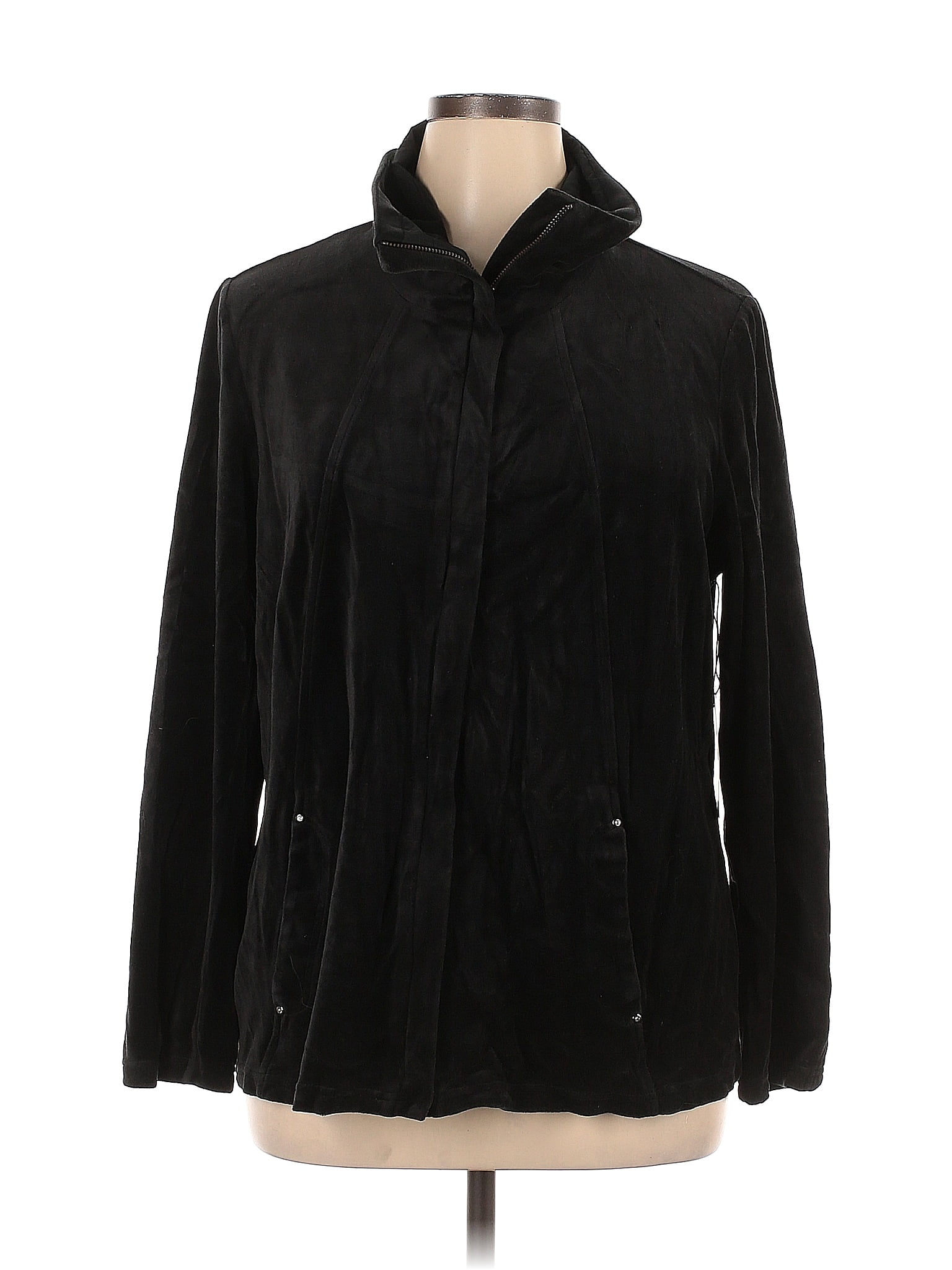 Zenergy by Chico's Solid Black Jacket Size XL (3) - 67% off | thredUP