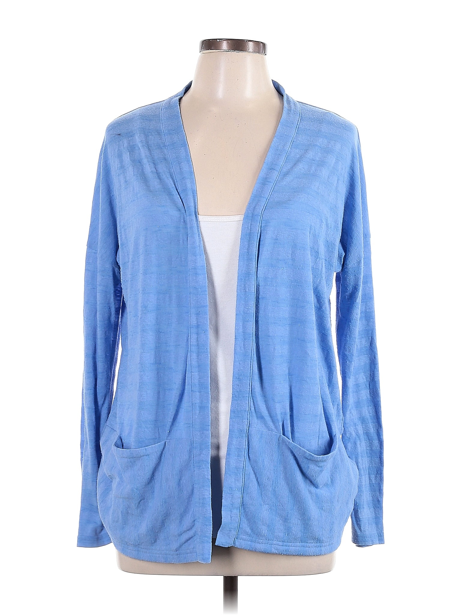 T By Talbots Color Block Stripes Blue Cardigan Size L 73 Off Thredup