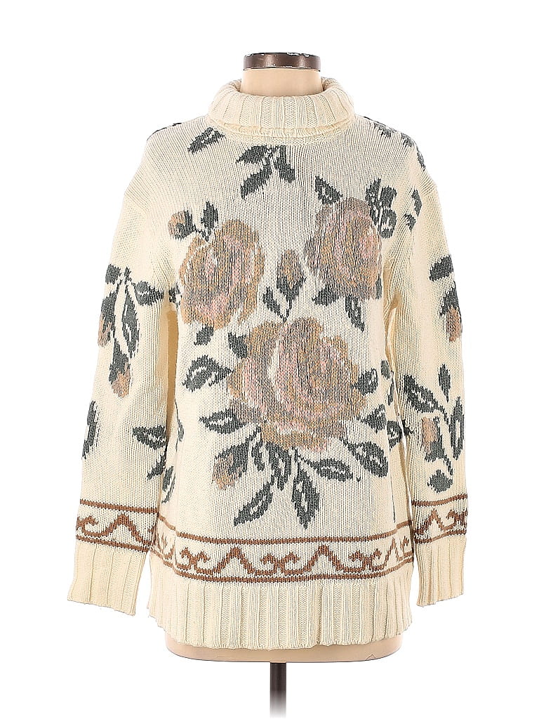 Tuckernuck Color Block Floral Ivory Turtleneck Sweater Size S - 72% off ...