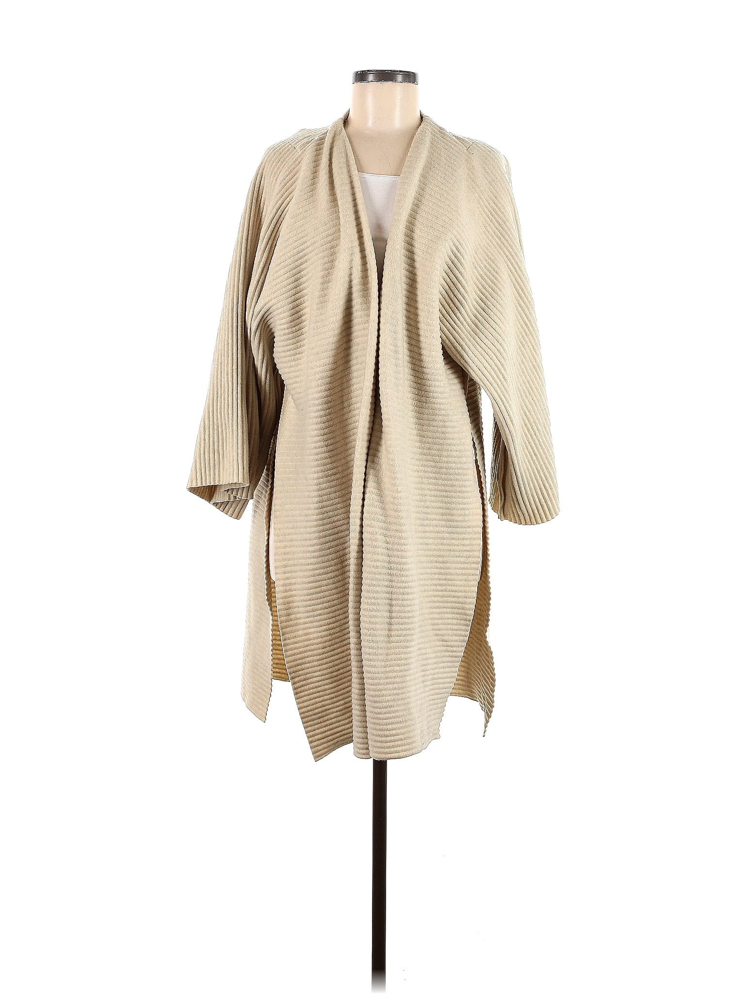 Marla Wynne 100% Polyester Color Block Solid Tan Cardigan One Size - 75 ...