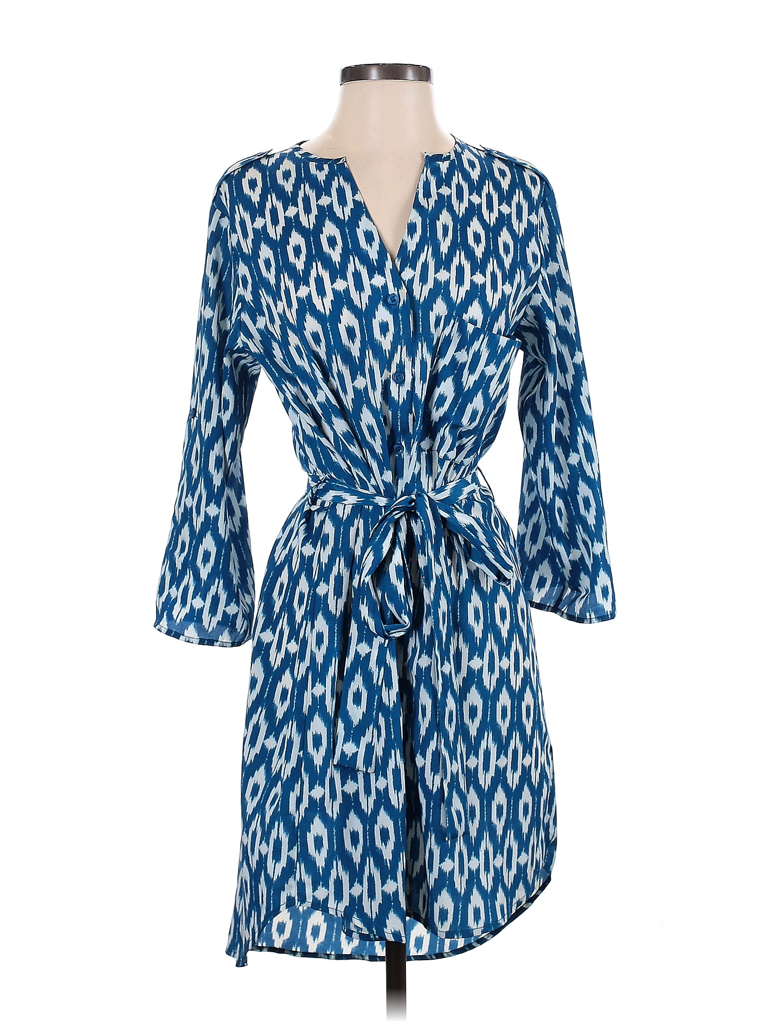 Maeve 100 Polyester Multi Color Blue Casual Dress Size S 72 Off
