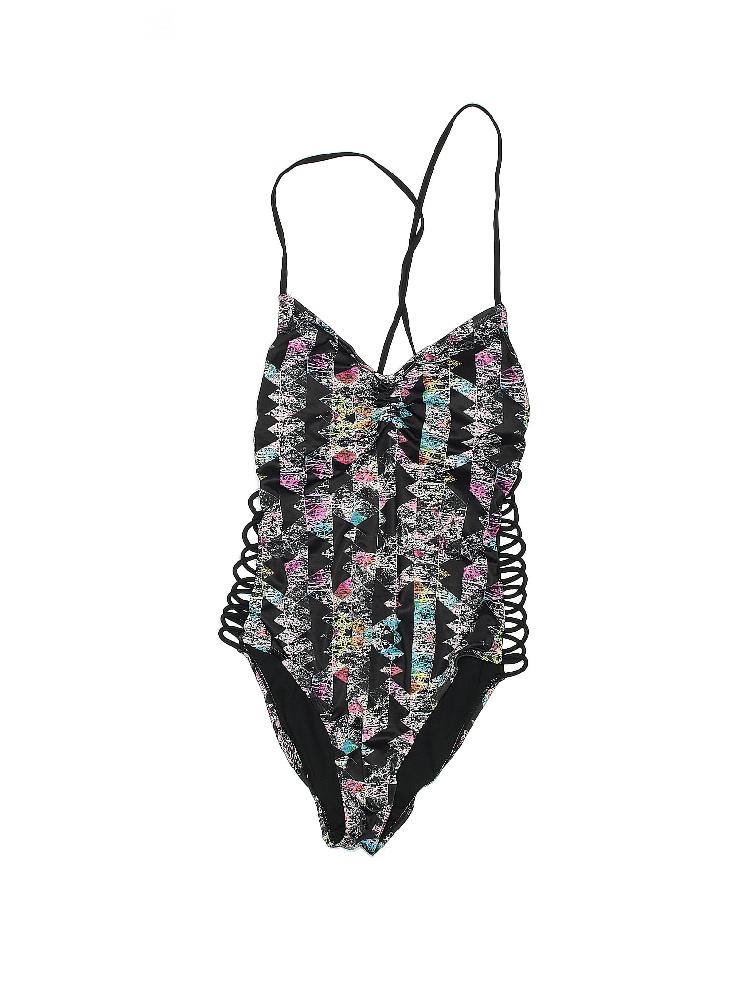 Hula Honey Multi Color Black One Piece Swimsuit Size L 34 Off Thredup