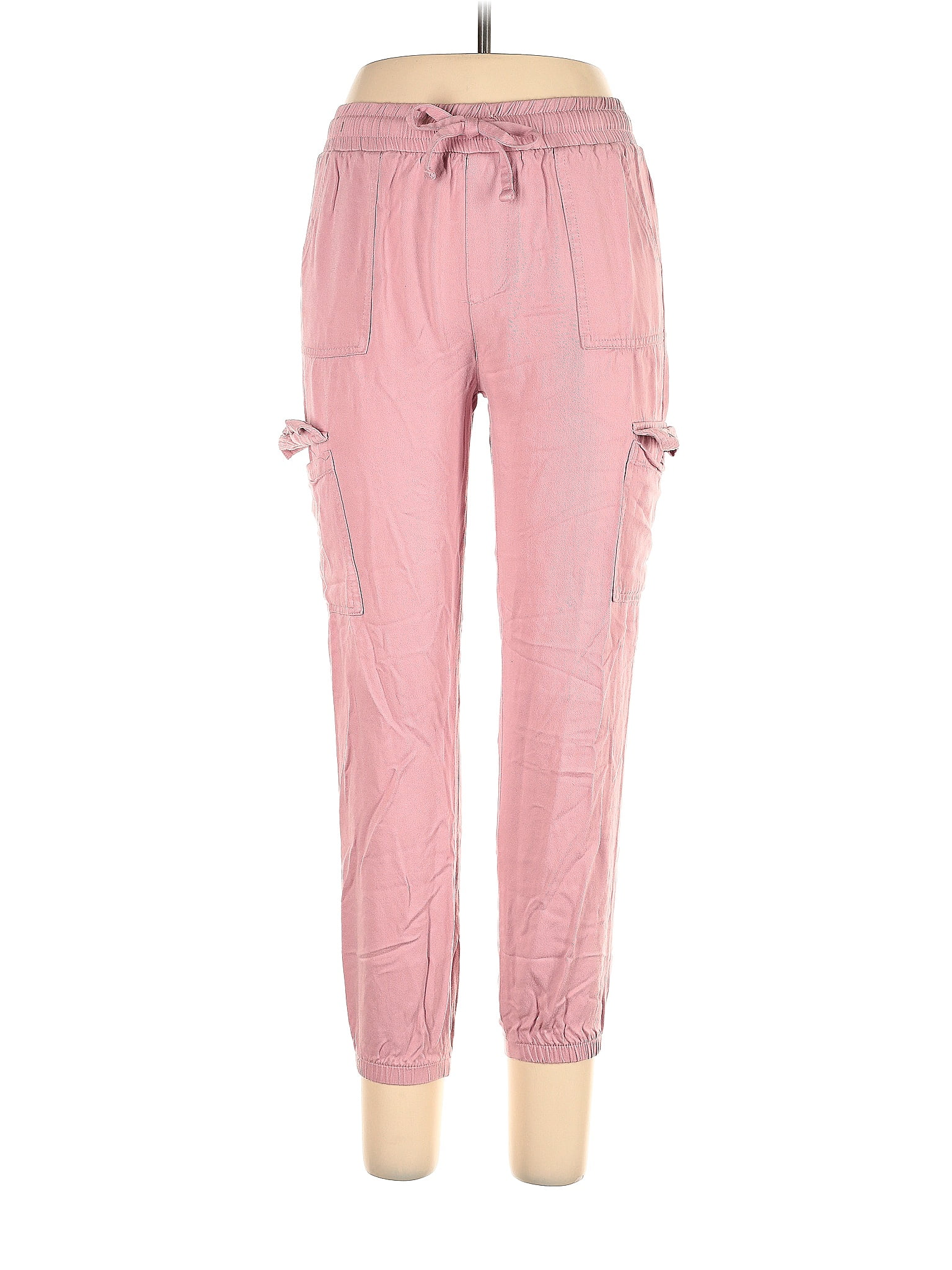 REVAMPED Solid Pink Cargo Pants Size L - 44% off | thredUP