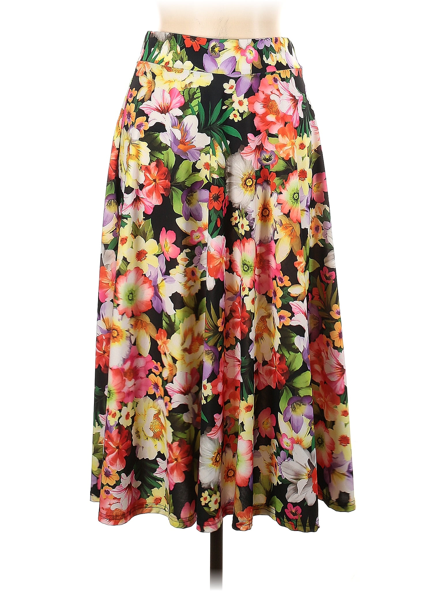Metro Wear Floral Multi Color Black Casual Skirt Size L 26 Off Thredup
