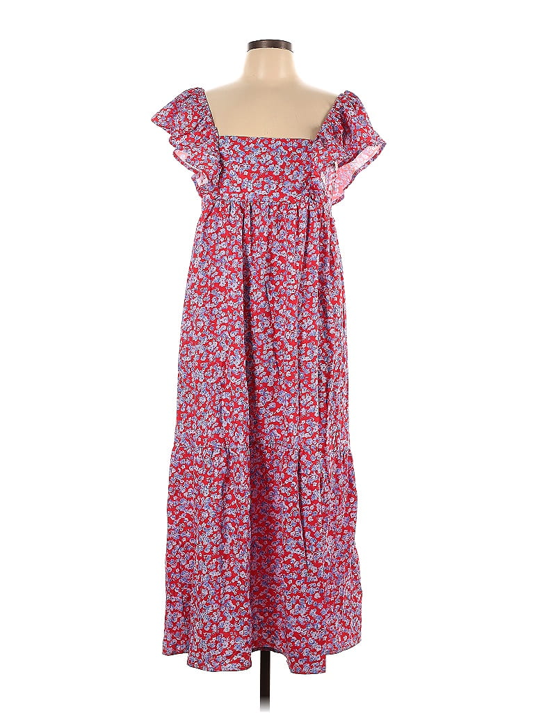 SundayUp Floral Multi Color Red Casual Dress Size L - 69% off | thredUP
