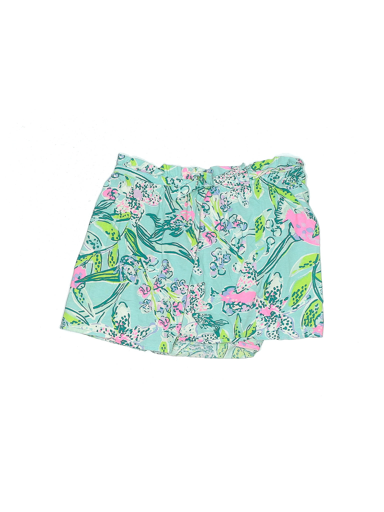 Lilly Pulitzer 100 Cotton Floral Green Skort Size Xl 75 Off Thredup