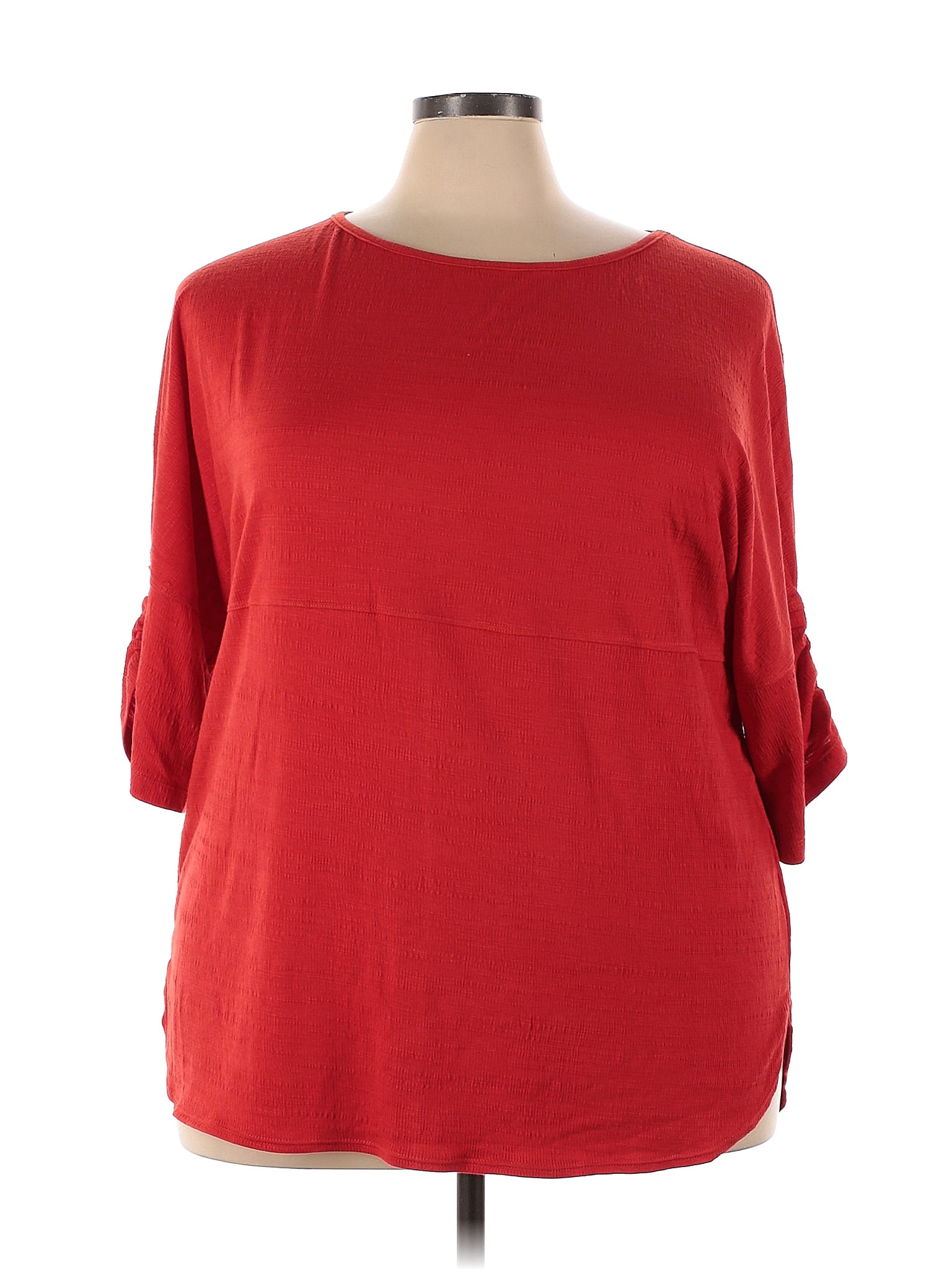 Max Studio Solid Red Short Sleeve Top Size 3X (Plus) - 62% off | thredUP