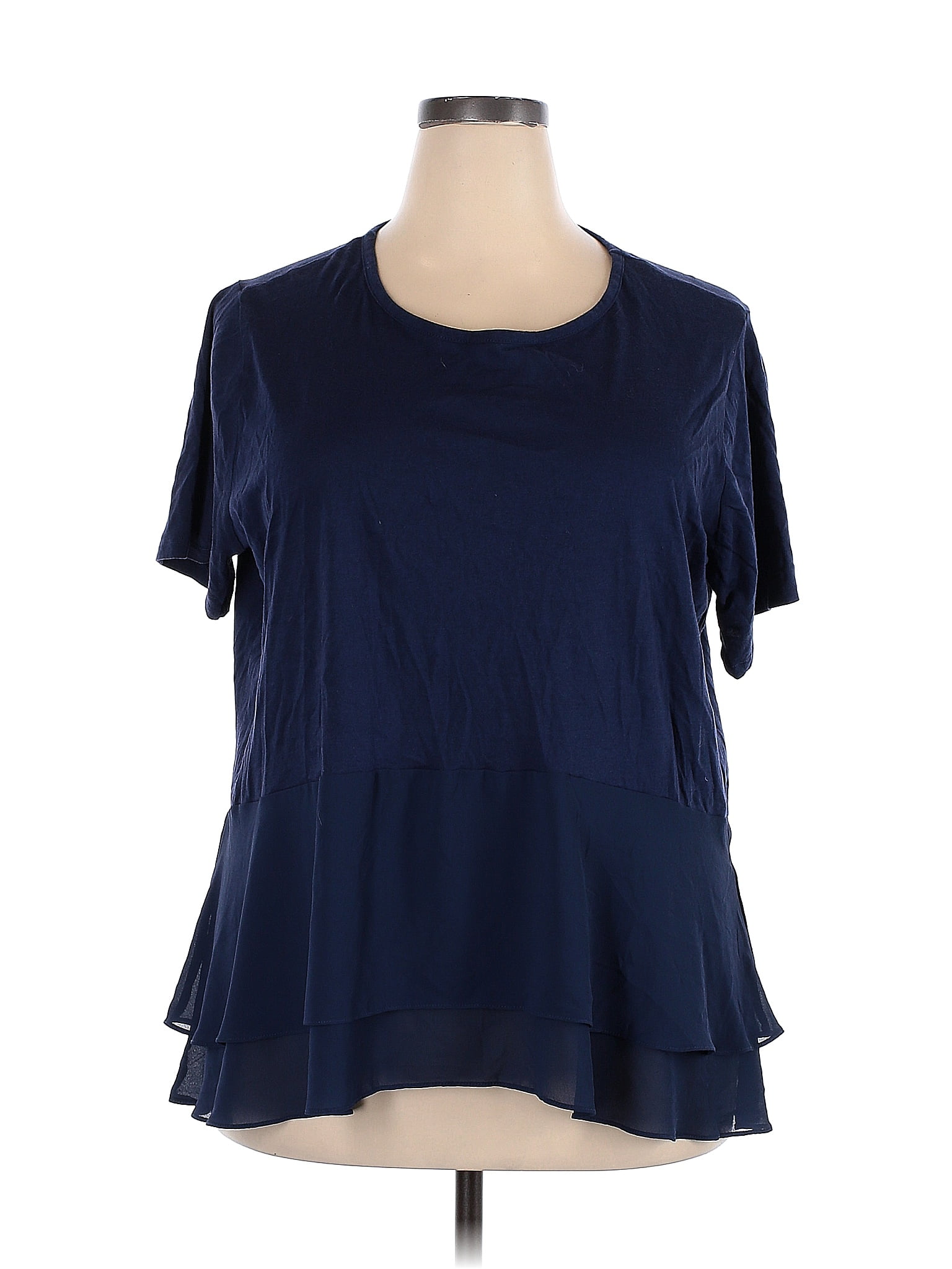 Michael Michael Kors Navy Blue Short Sleeve Blouse Size 3x Plus 51