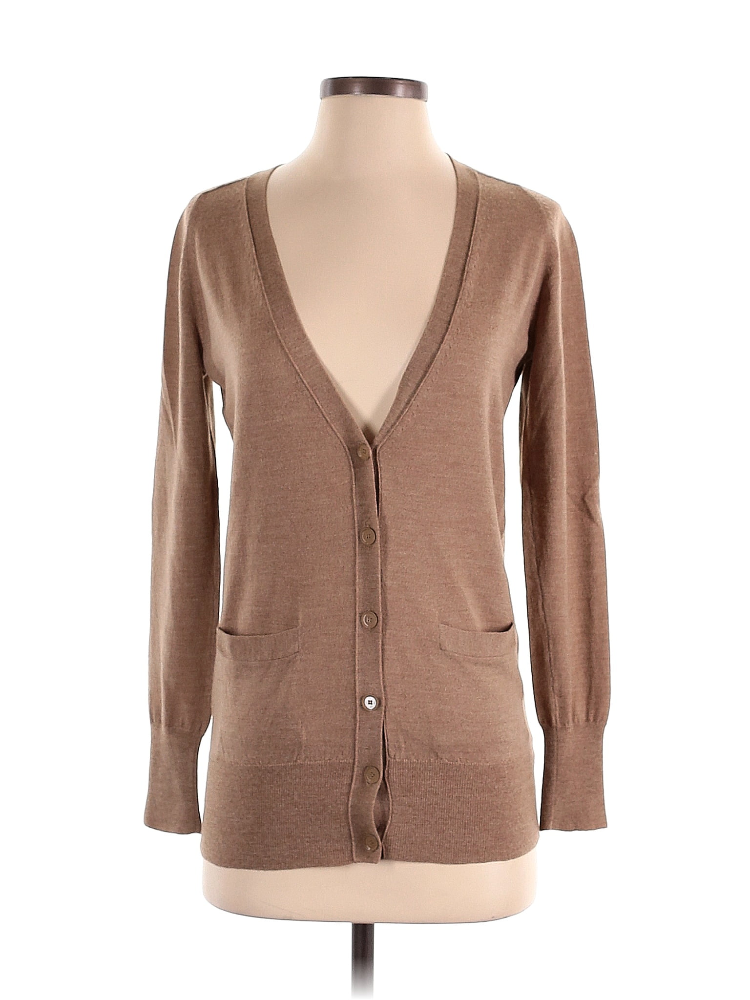 J.Crew 100% Merino Wool Color Block Solid Tan Wool Cardigan Size S - 73 ...
