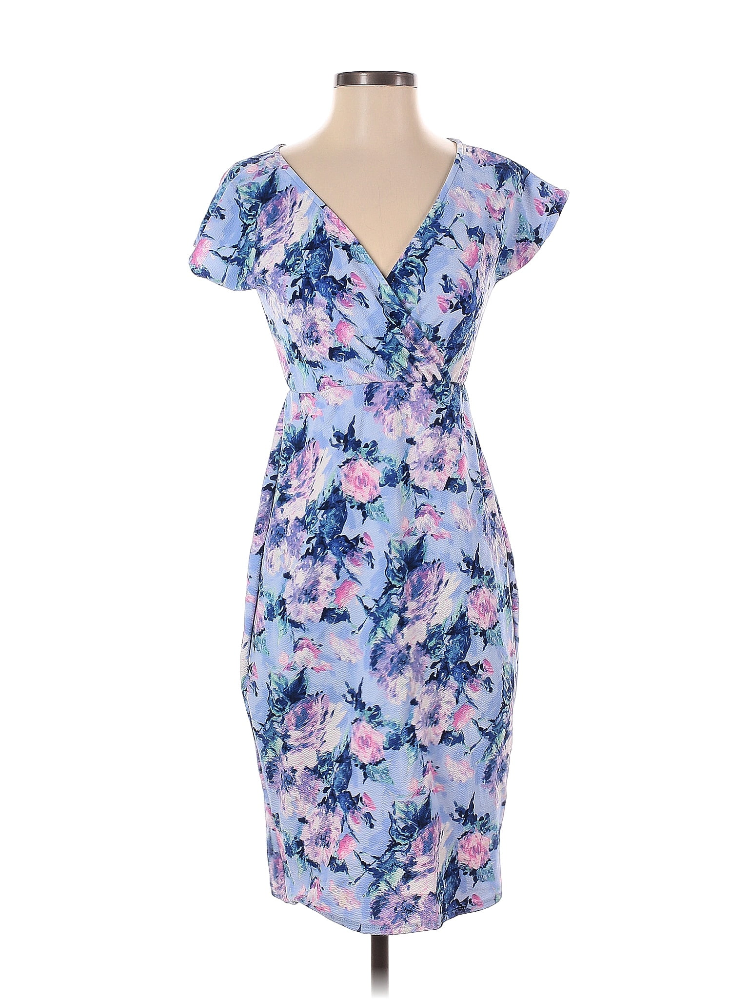 Pink Blush Floral Multi Color Blue Casual Dress Size S 49 Off Thredup