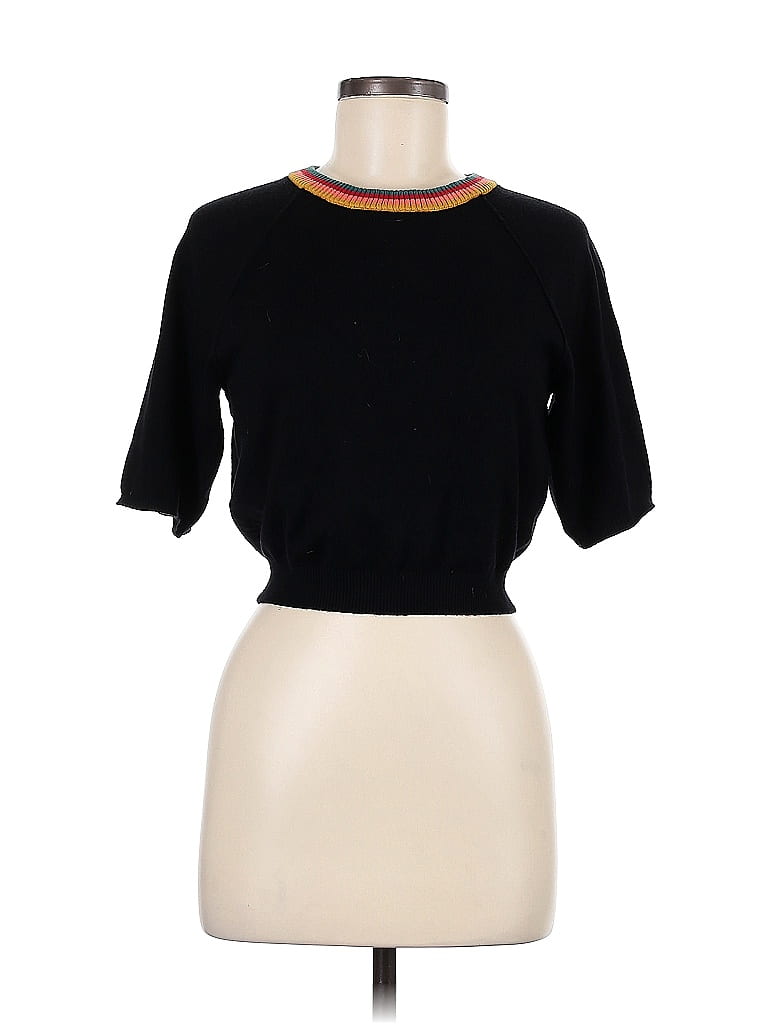 colsie 100% Cotton Color Block Polka Dots Black Pullover Sweater Size S ...