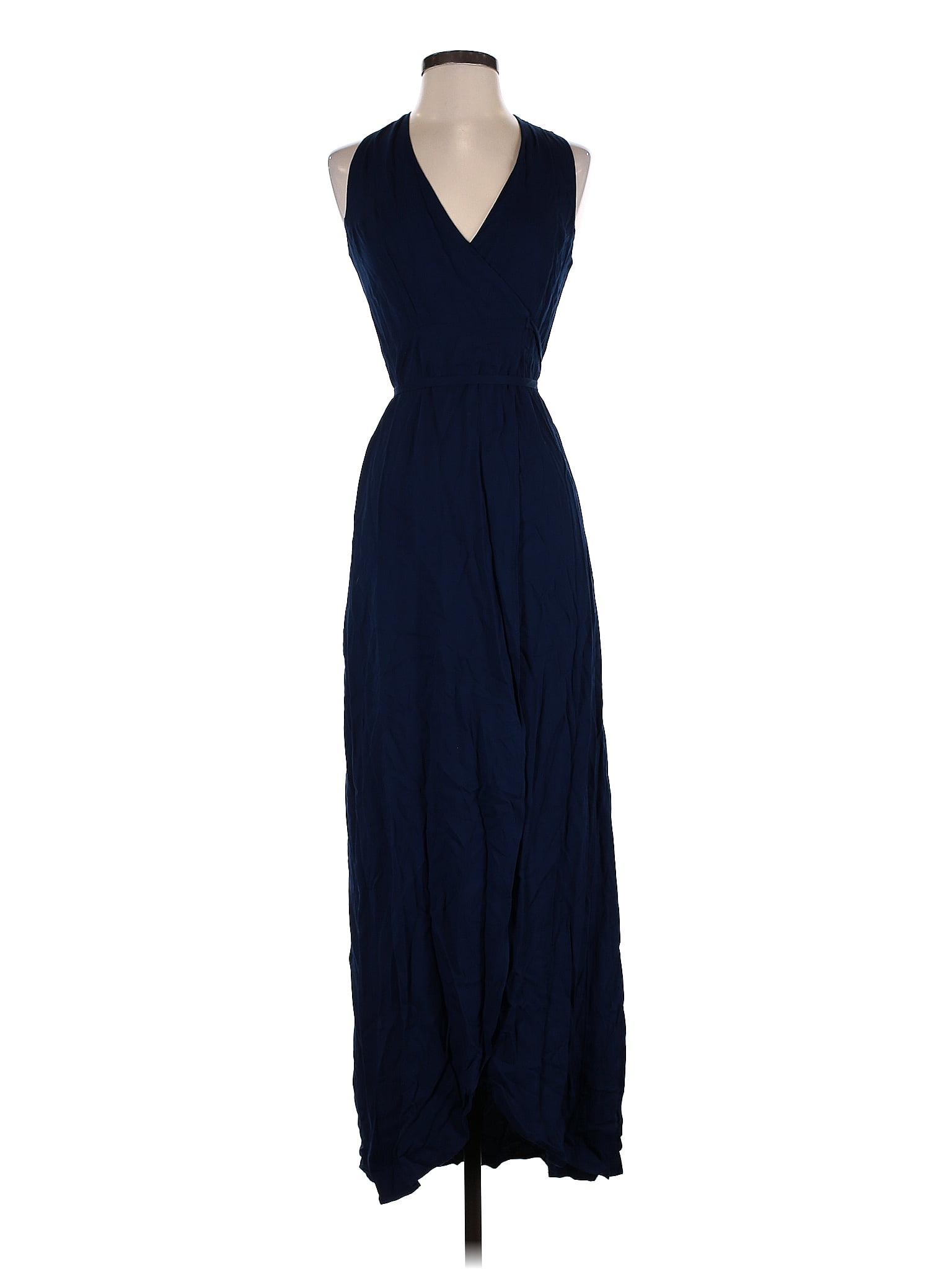 Mickey And Jenny 100 Tencel Solid Navy Blue Casual Dress Size Xs 69
